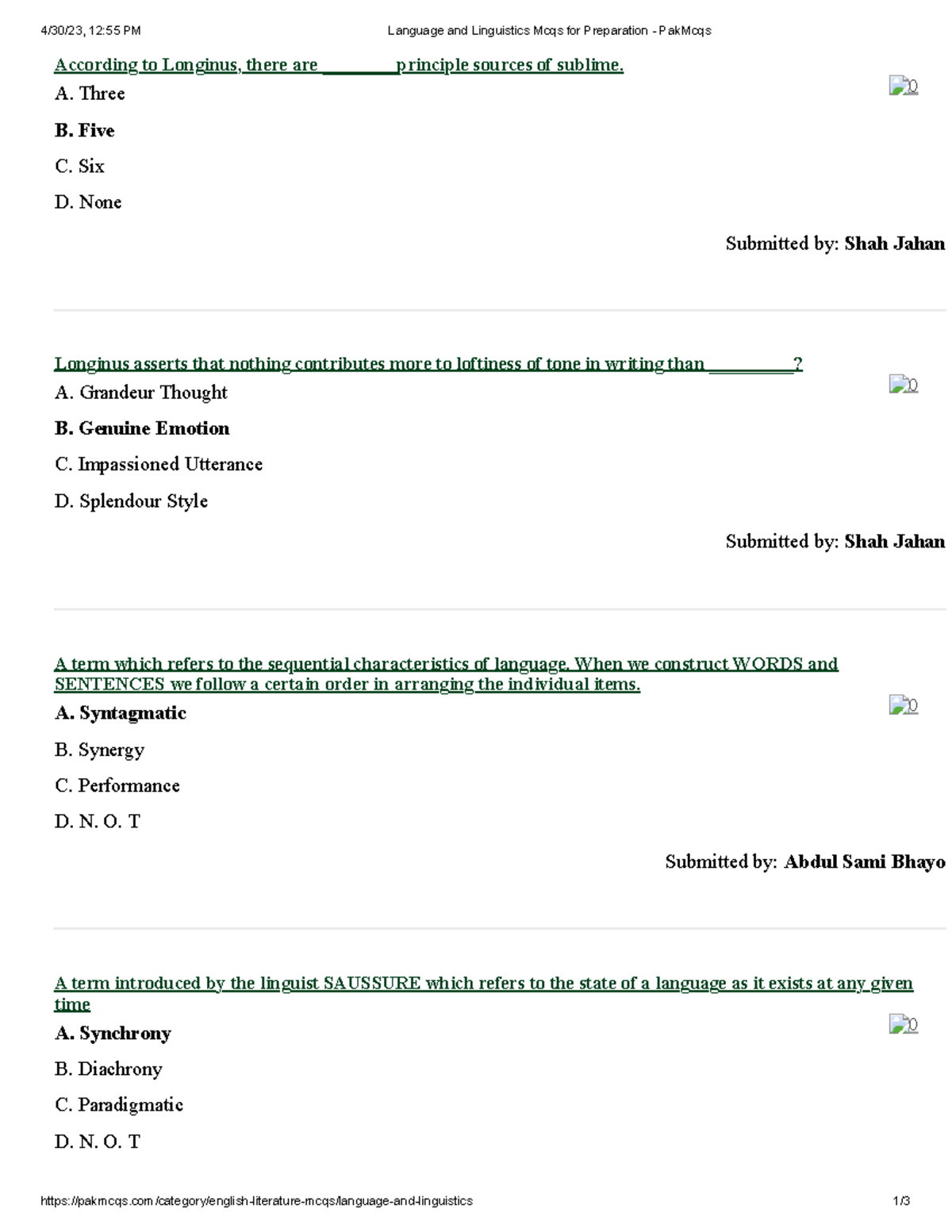 Language and linguistics Pak mcqs - - Studocu