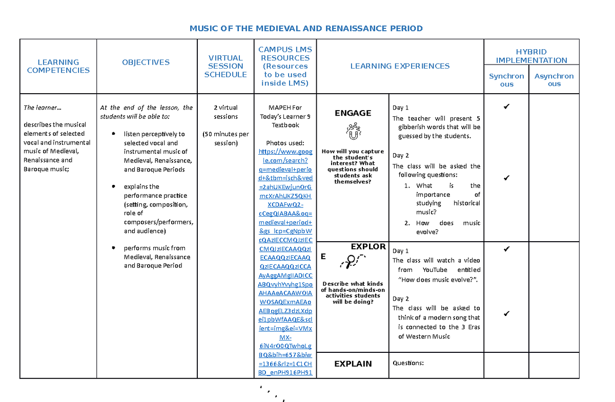 Mapeh 9 - Quarter 1 (5E) - NANANANANNANANANANANANA - MUSIC OF THE ...