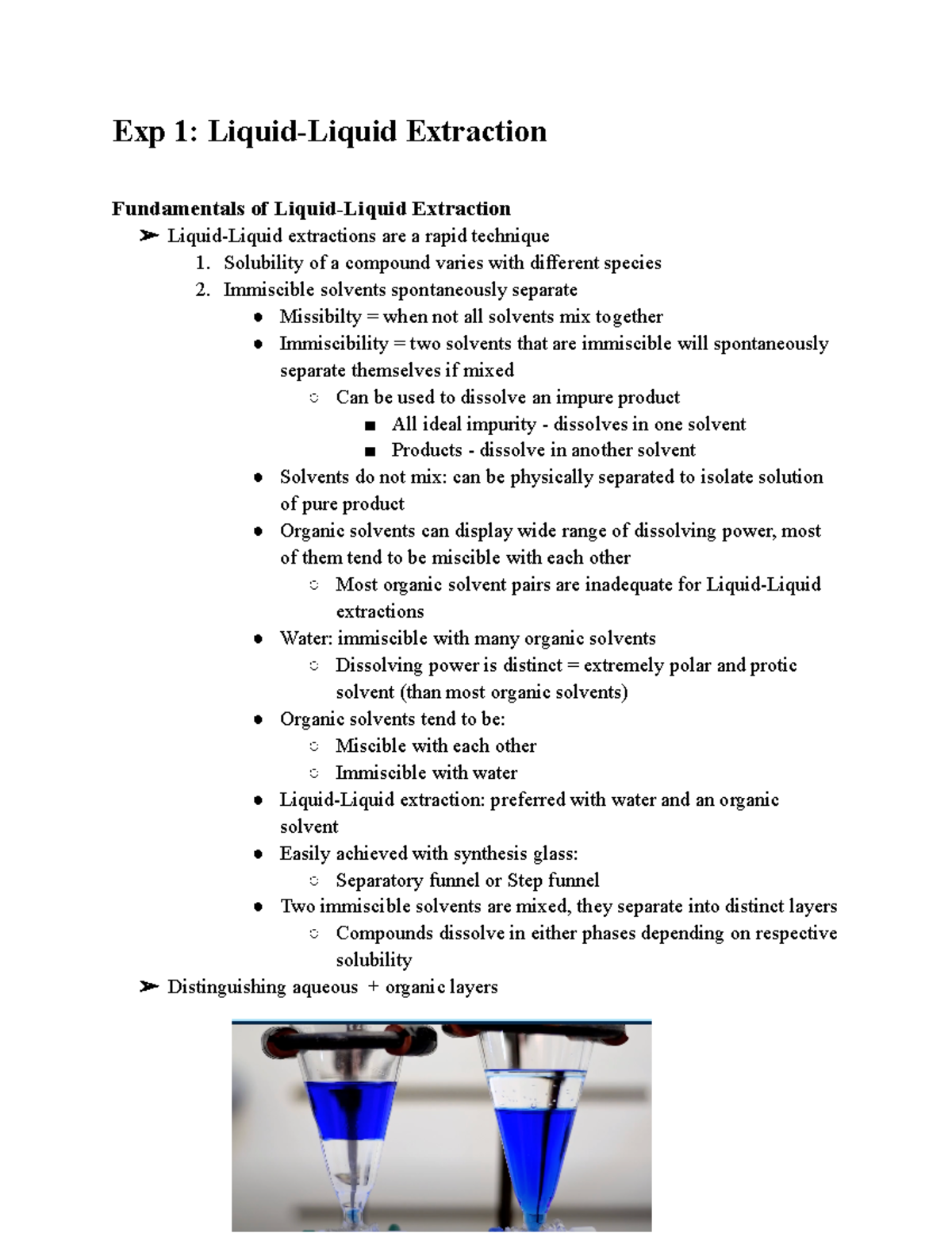 Exp 1 Liquid-Liquid Extraction - Google Docs - Exp 1: Liquid-Liquid ...