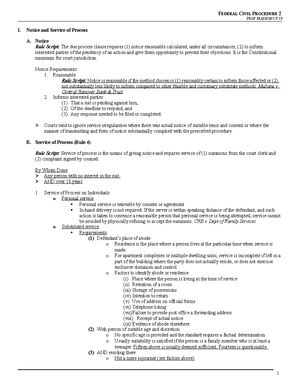 Civ Pro Outline - Civil Procedure Outline CAUSE OF ACTION Study ...