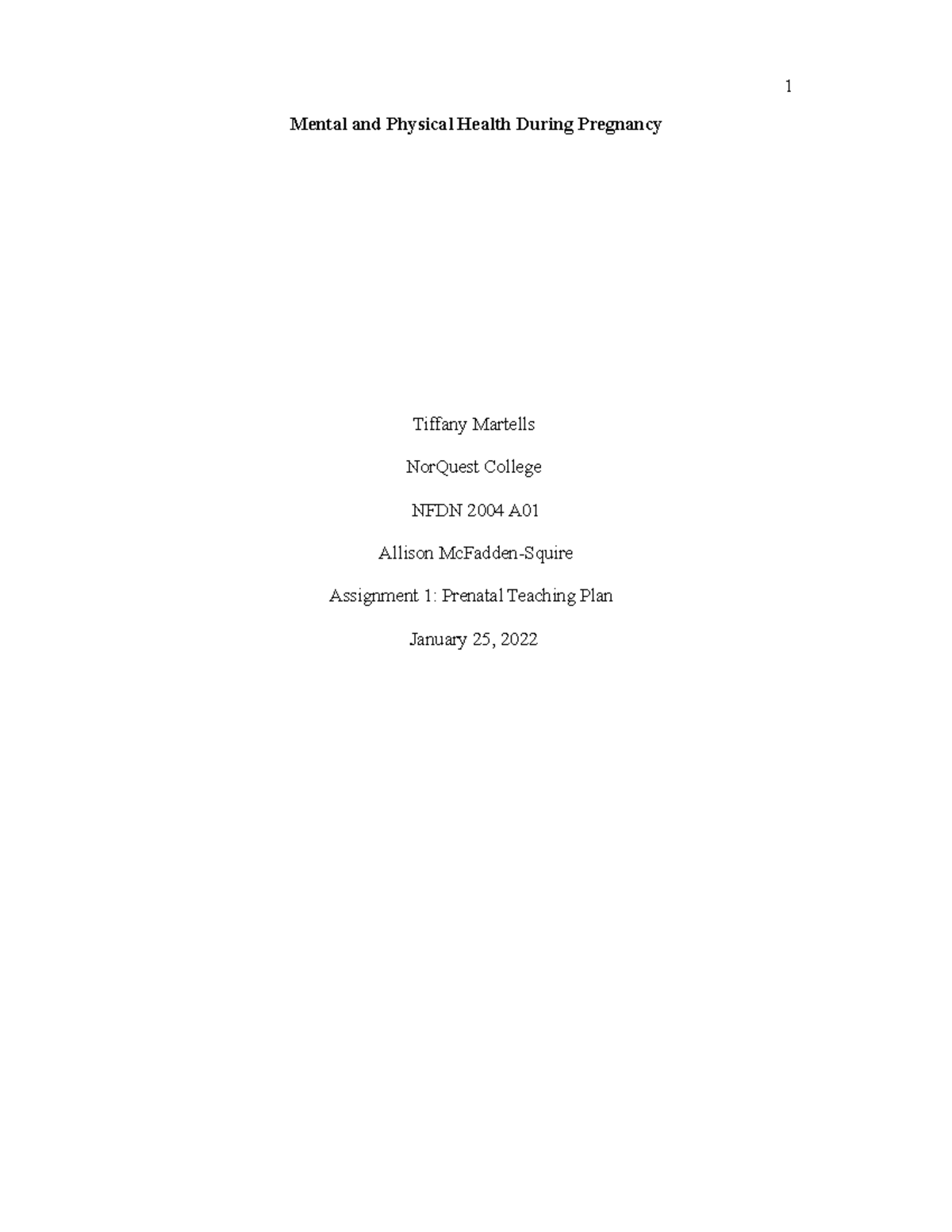 A1 Paper Martells New Assignment That Was Done For This Class