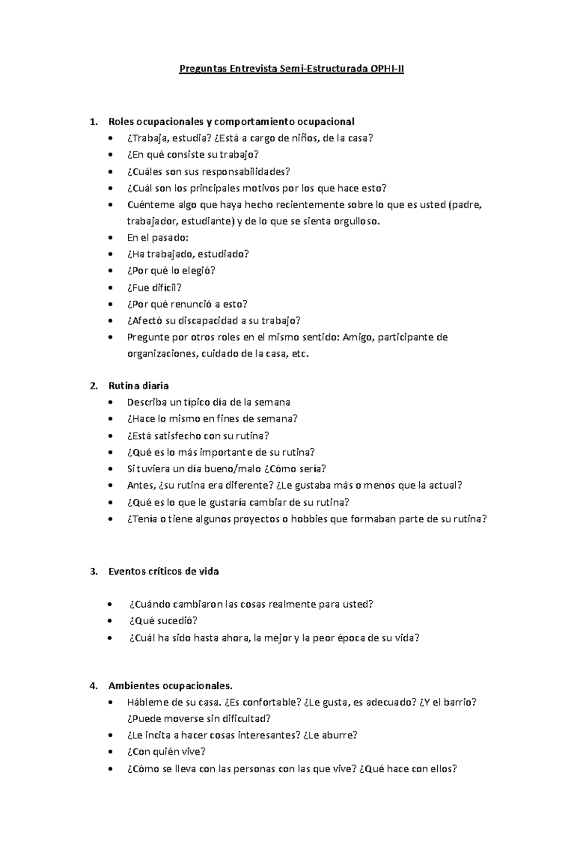 Entrevista OPHI 2 - Preguntas Entrevista Semi-Estructurada OPHI-II ...