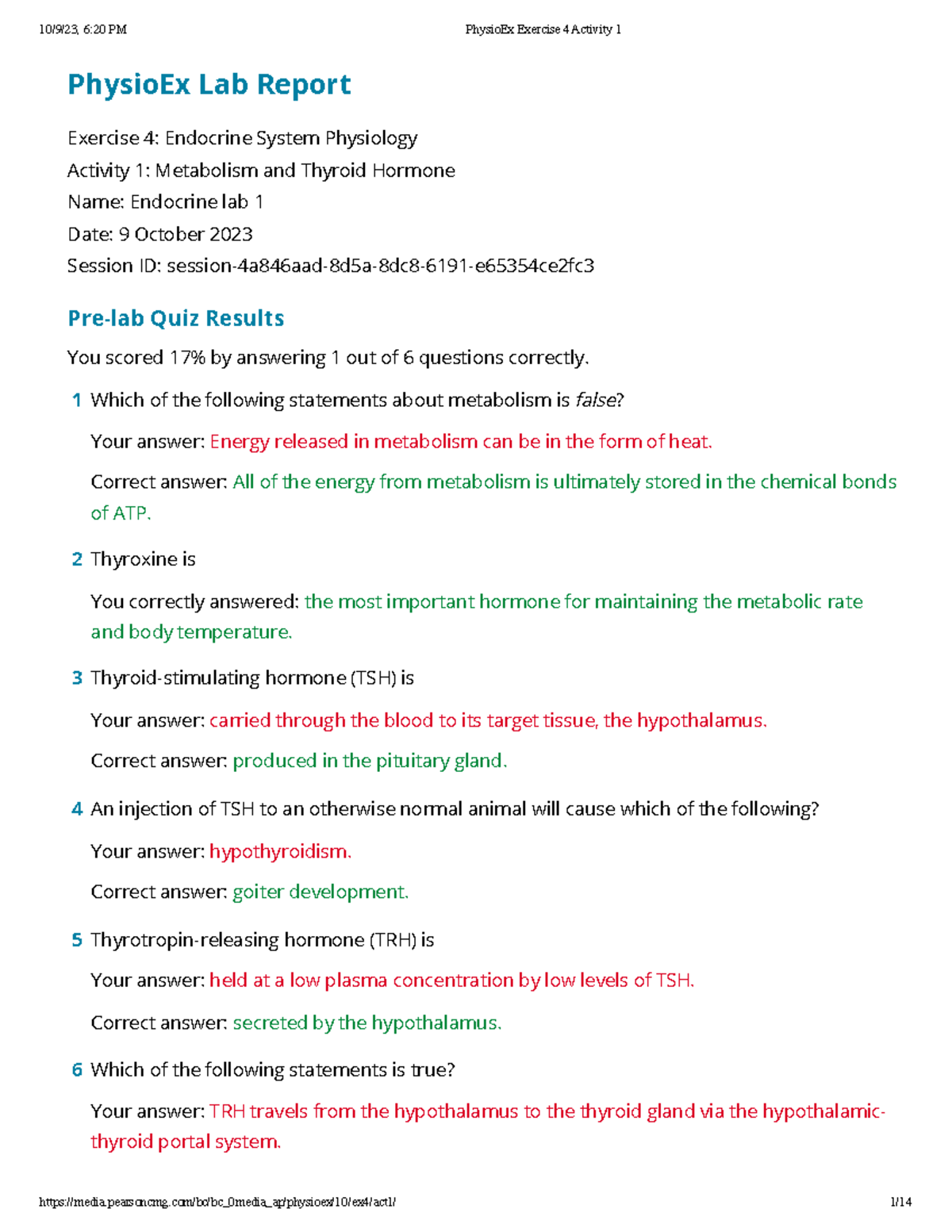 Physio Ex Exercise 4 Activity 1 - PhysioEx Lab Report Exercise 4 ...