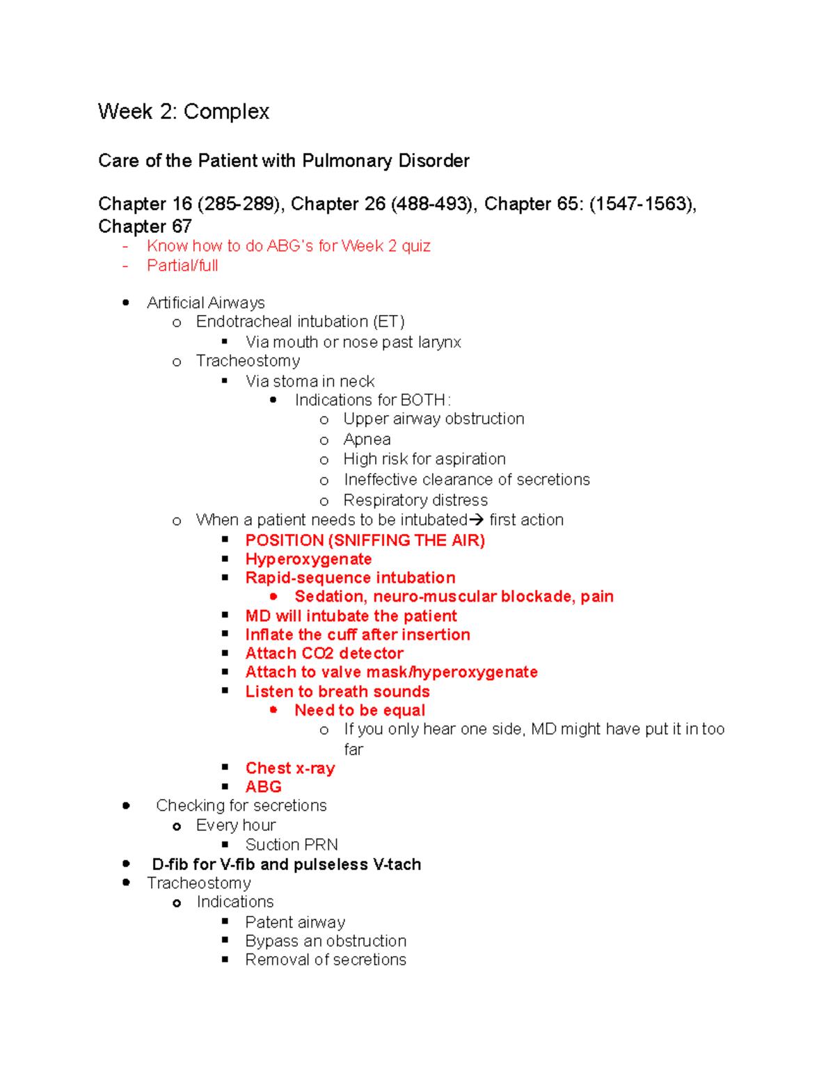 Week 2 complex (new) - notas - Week 2: Complex Care of the Patient with ...