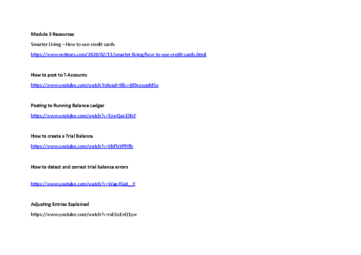 3 - Module 3 Resources and practice materials - Module 3 Resources ...