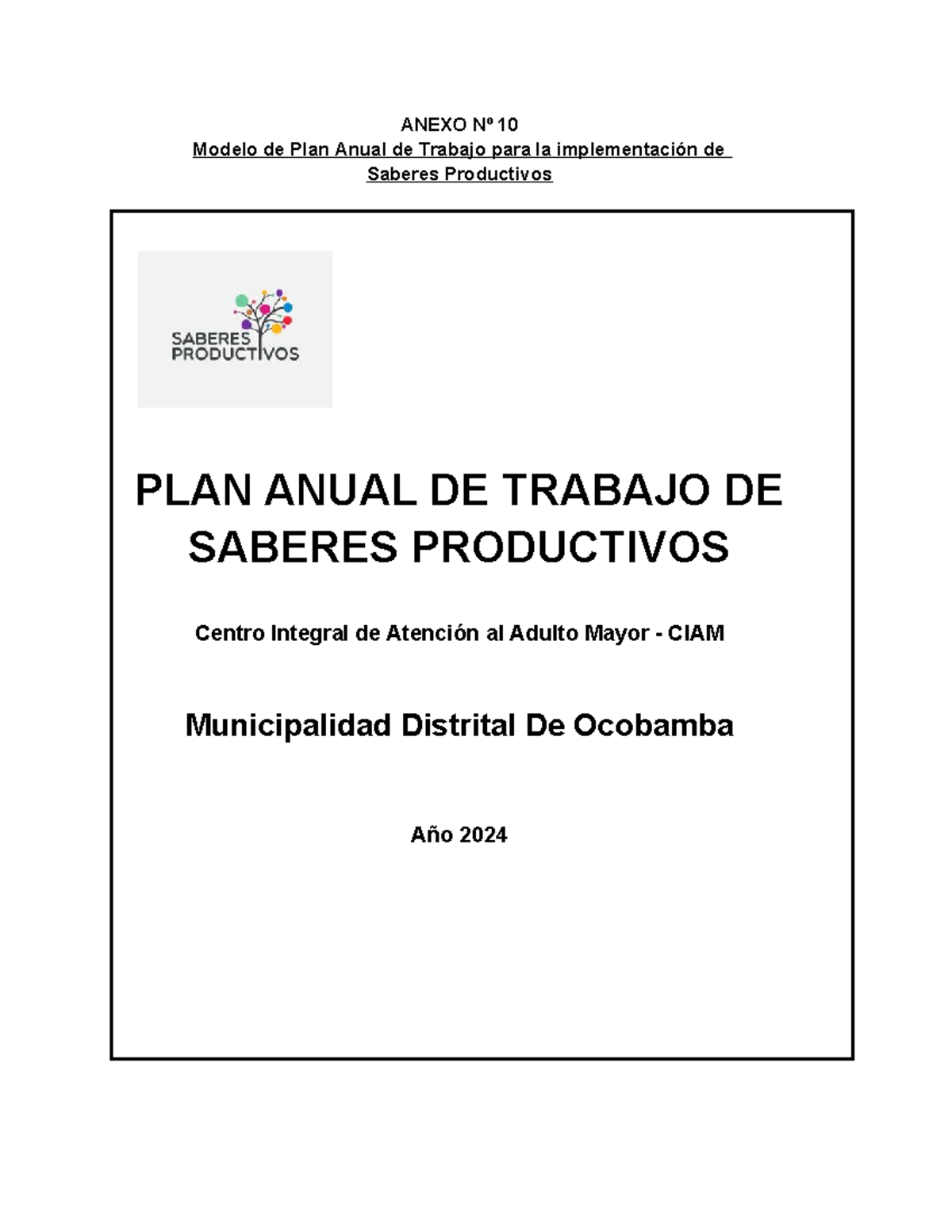 6 Modelo de PAT 2024 simplificado - ANEXO Nº 10 Modelo de Plan Anual de ...