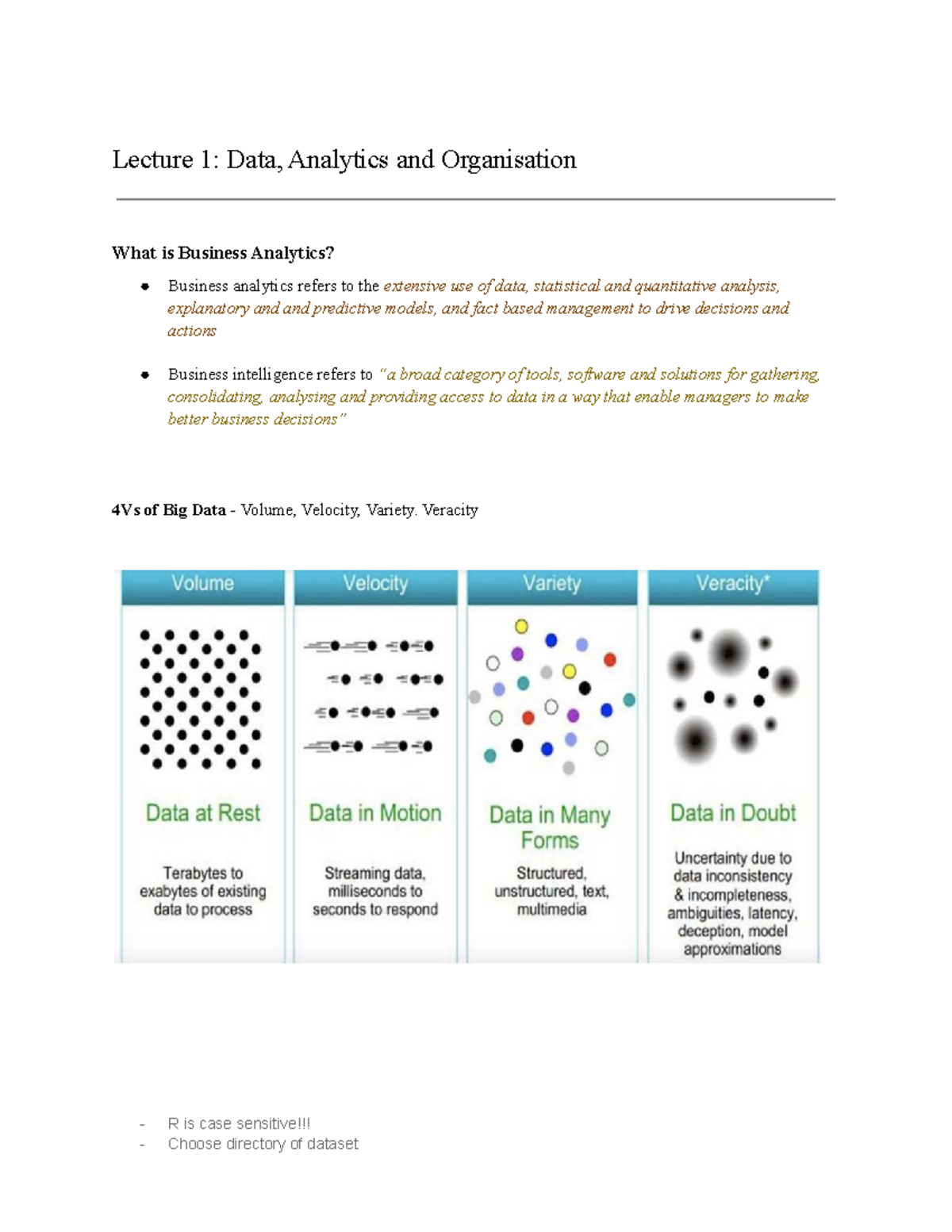 Comm1190 pre lecture and lecture notes - Lecture 1: Data, Analytics and ...