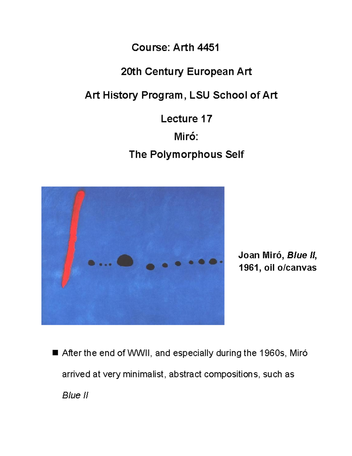 Dalí - Lecture Notes of 20th Century Contemporary Artists powerpoint ...