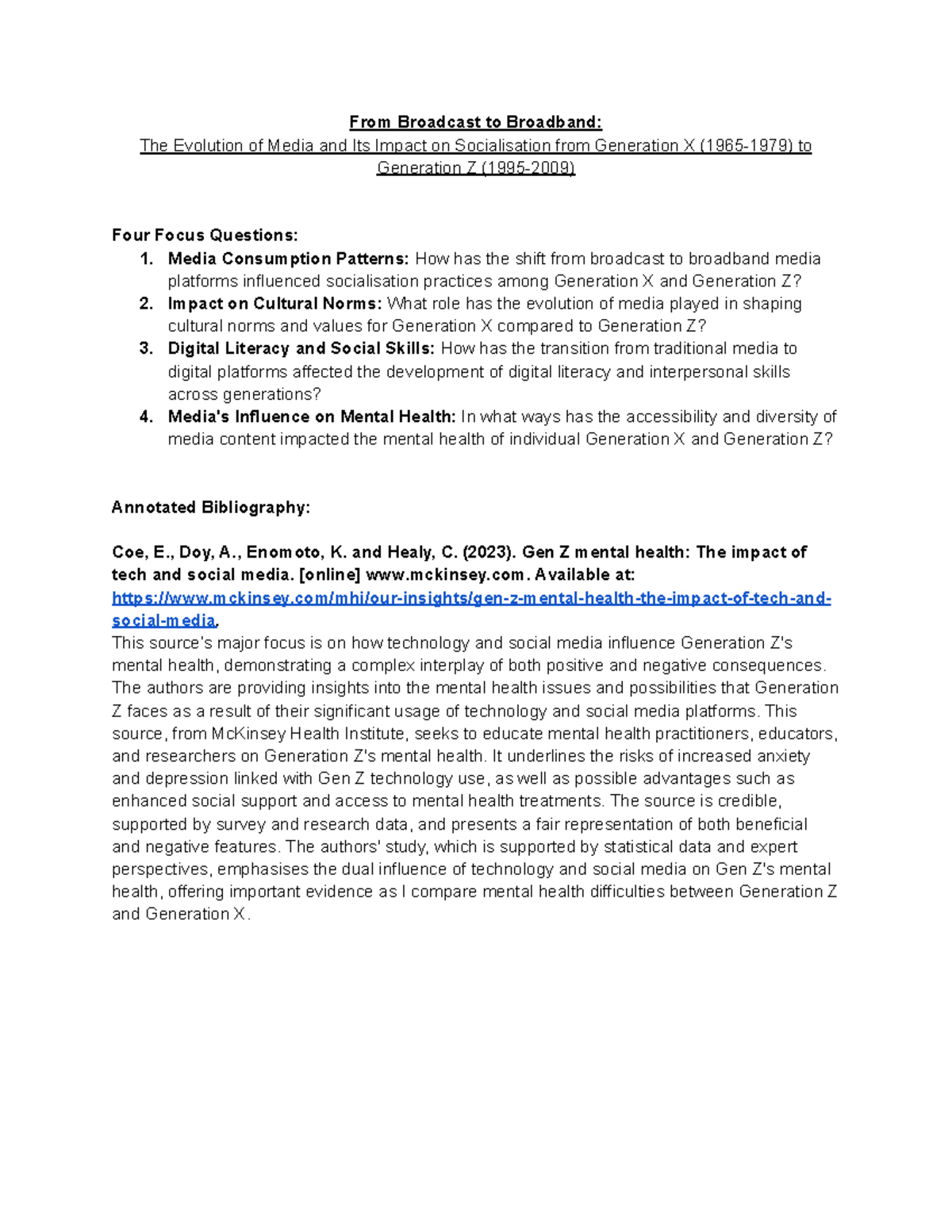 Mini PIP Annotated Bibliography - From Broadcast to Broadband: The ...