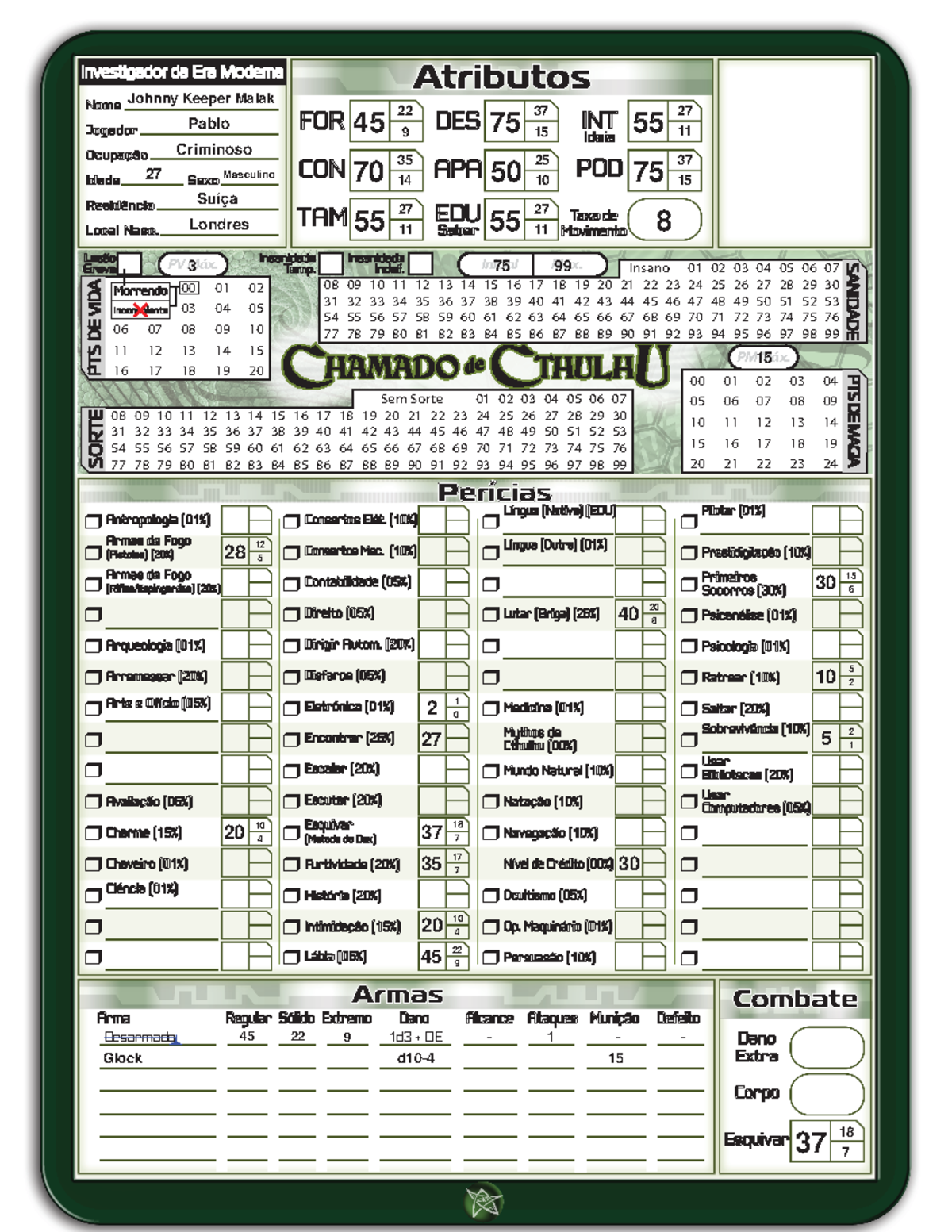 Ficha Johnny Keeper Malak atualizada - FOR CON TAM DES APA EDUSaber INTIdeia POD Taxa de ...