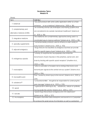 Module 10 learning outcomes - Module 10 Learning Outcomes Pharm Ch. 10 ...