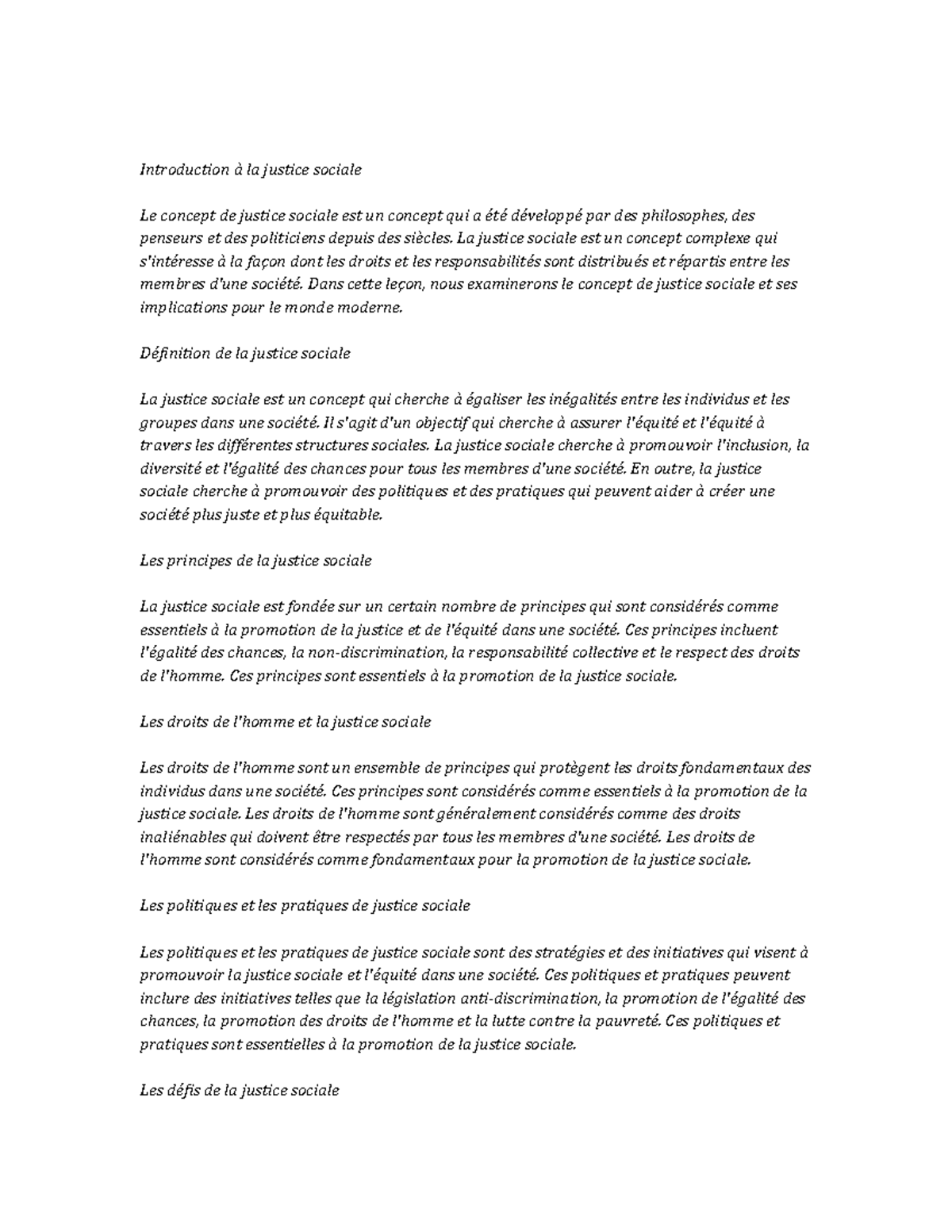 Social Justice Studies note study - Introduction à la justice sociale ...