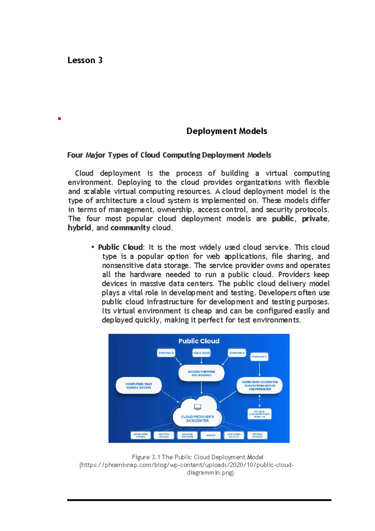 Deployment Models - Lesson 3 Deployment Models Four Major Types of Cloud Computing Deployment ...
