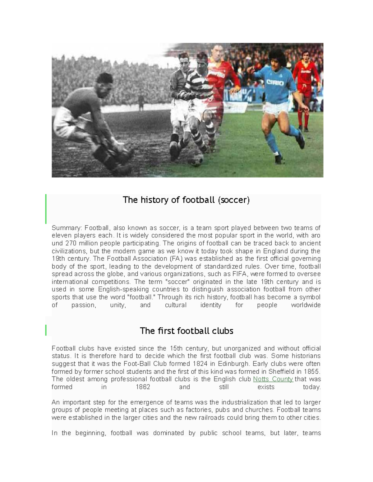 The history of football - It is widely considered the most popular ...