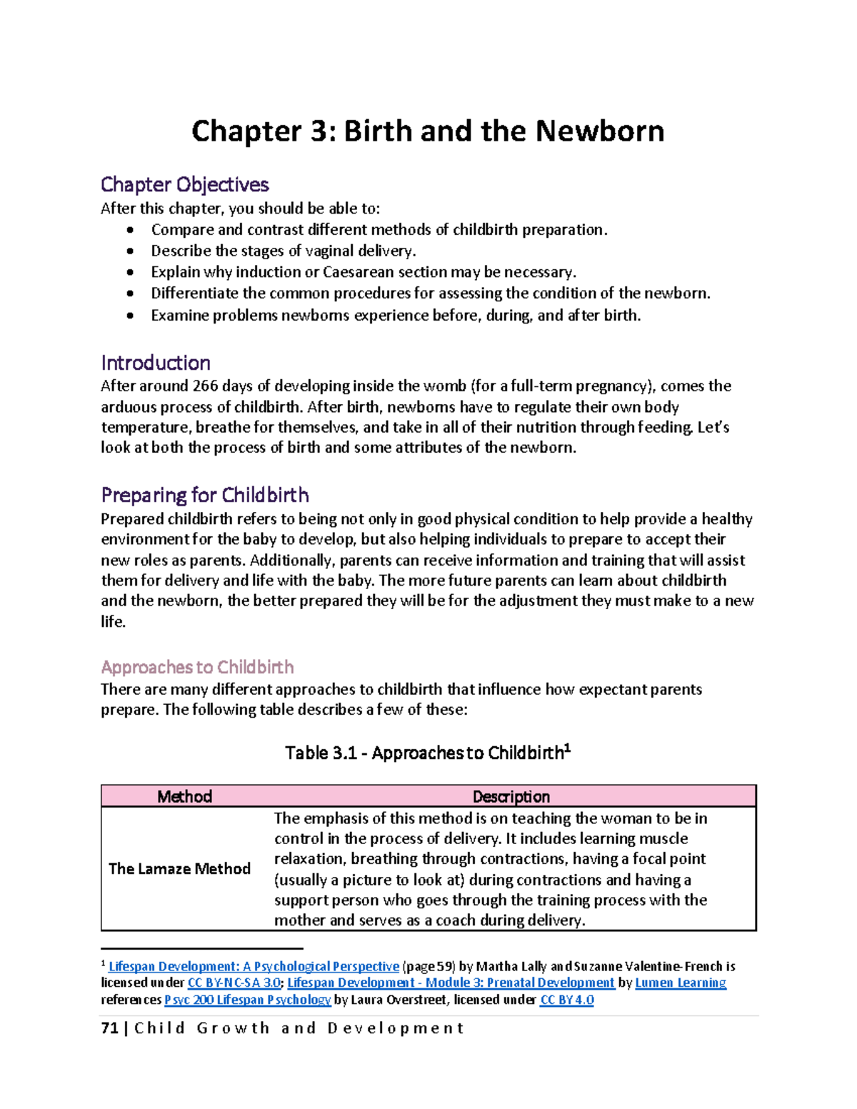 Chapter 3: Birth and the Newborn - Chapter 3: Birth and the Newborn ...