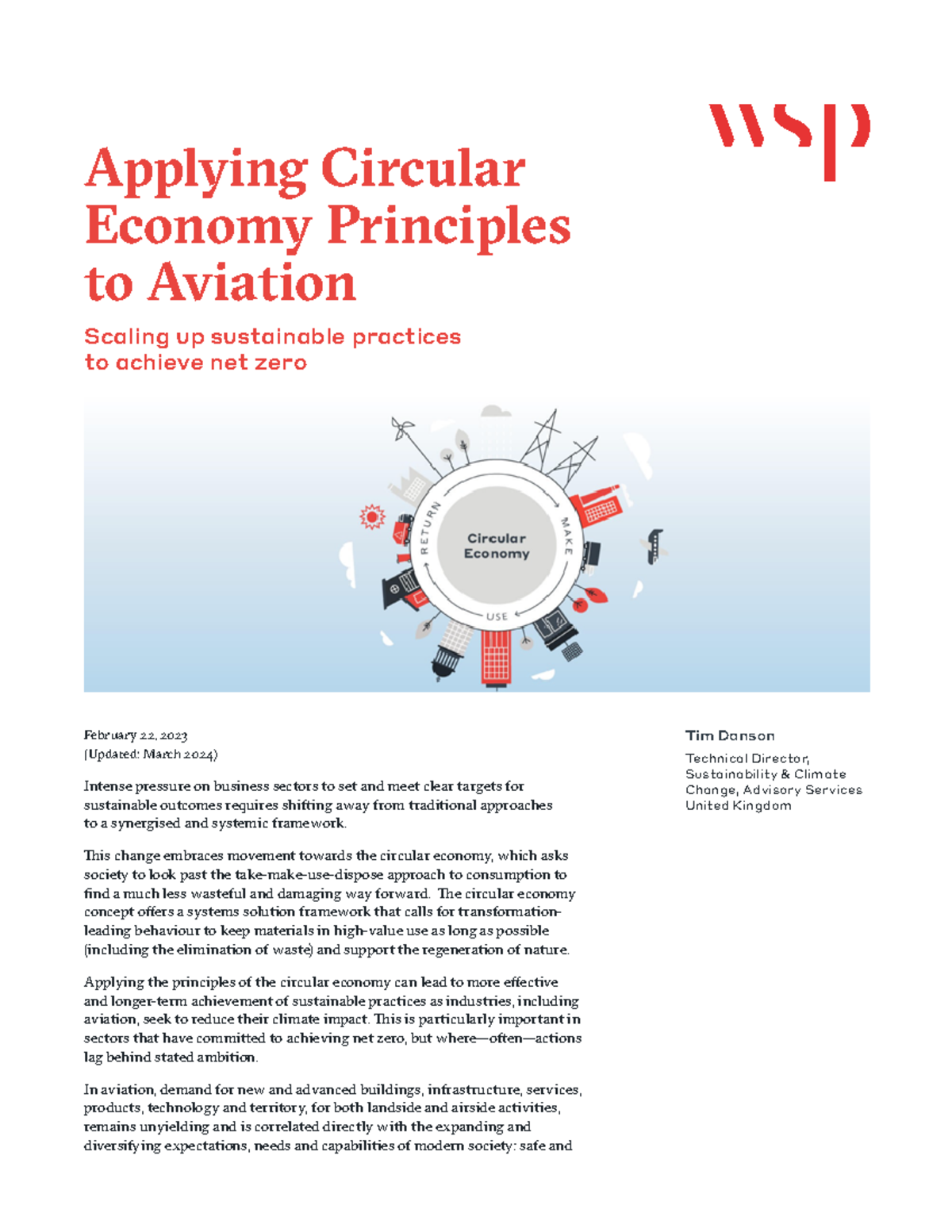 WSP Applying Circular Economy Principles to Aviation - Applying ...