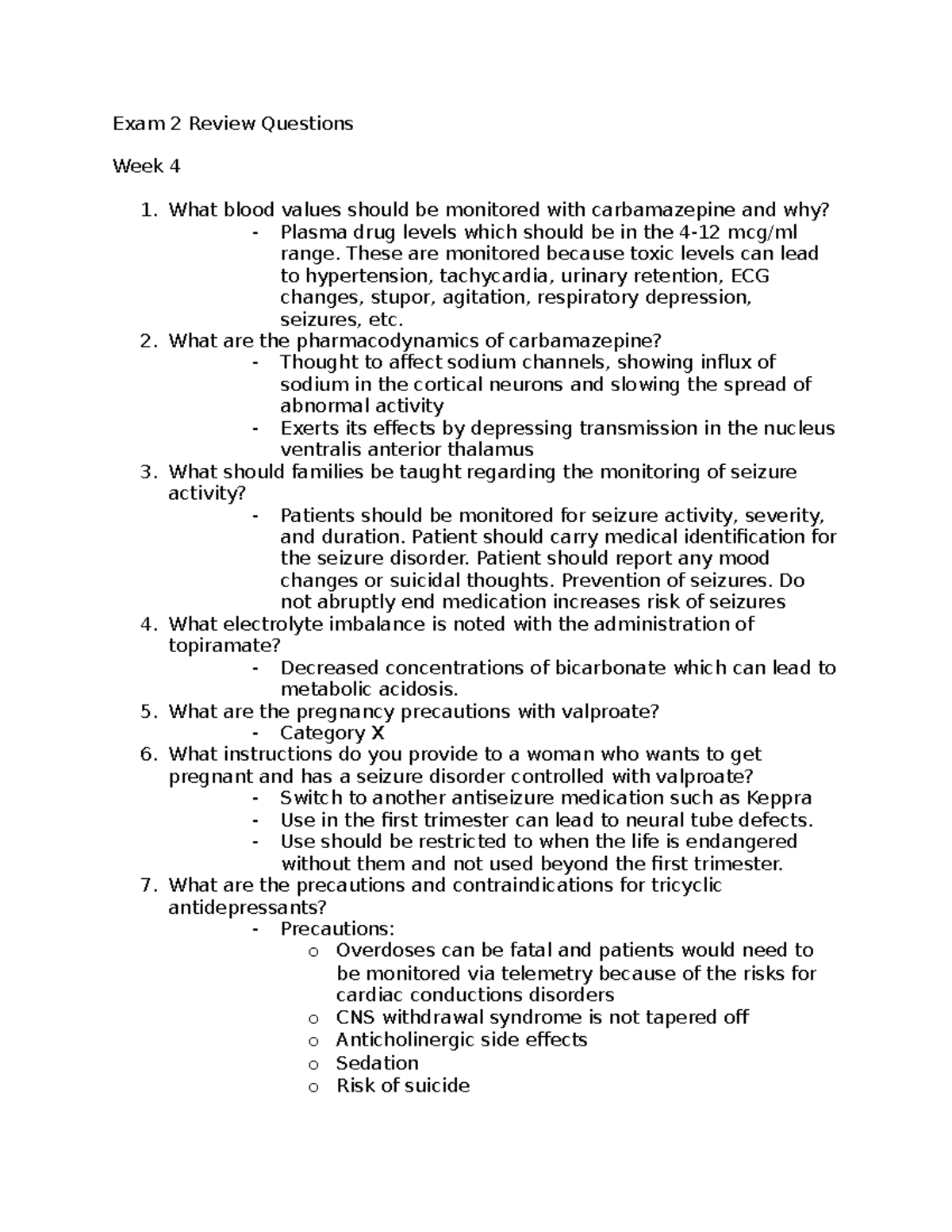 Exam 2 Review Questions - Exam 2 Review Questions Week 4 1. What blood ...