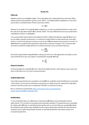 Snr physics 19 ia2 asr high - 180990 Physics 2019 v1. IA2 high-level annotated sample response ...