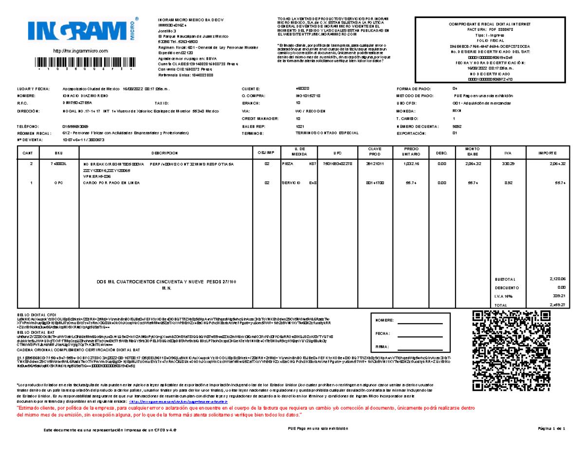 103800673 - .ipn - INGRAM MICRO MEXICO SA DE CV IMM9304016Z Joselillo 3 ...