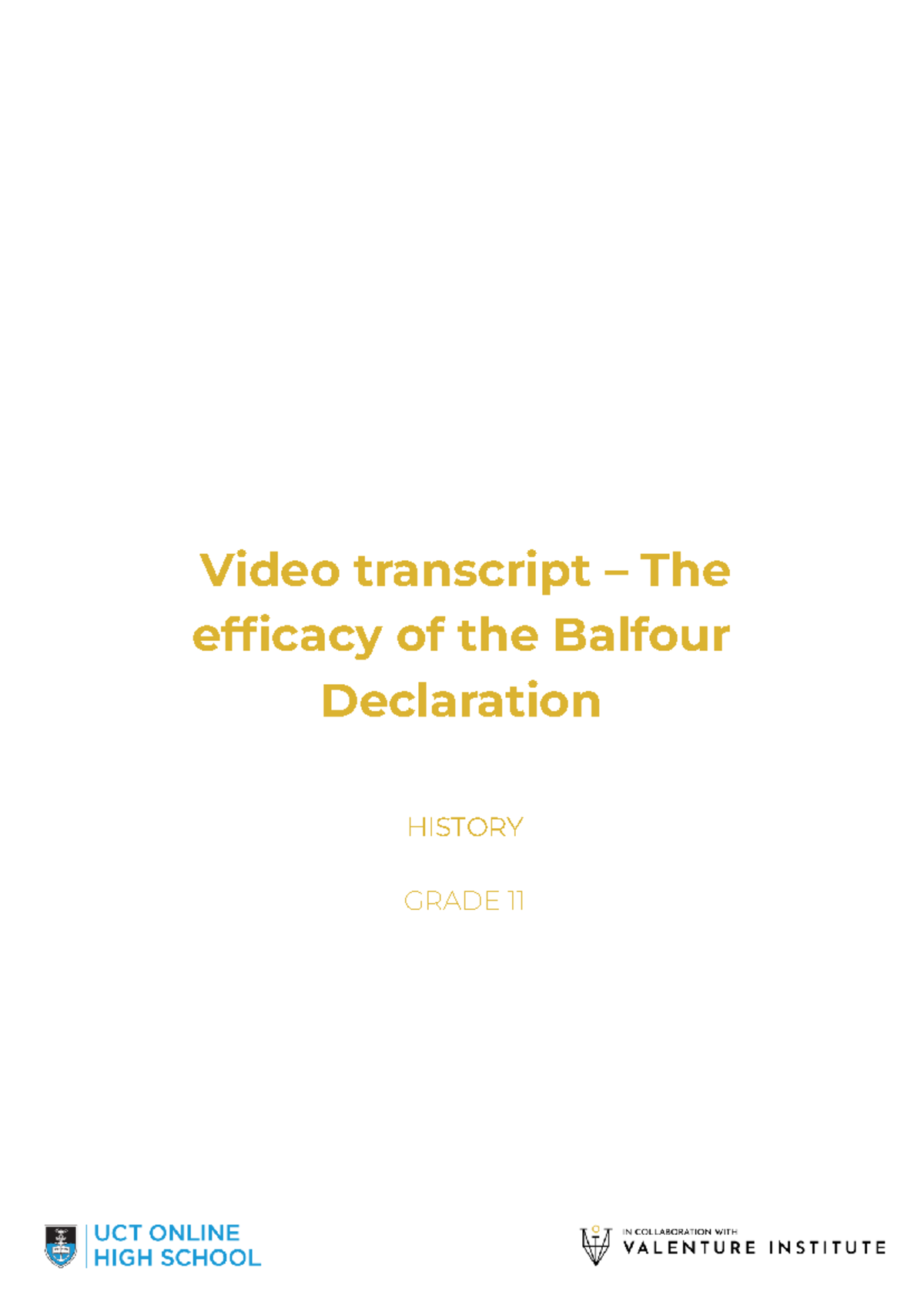 The efficacy of the Balfour Declaration - Take a moment to pause the ...