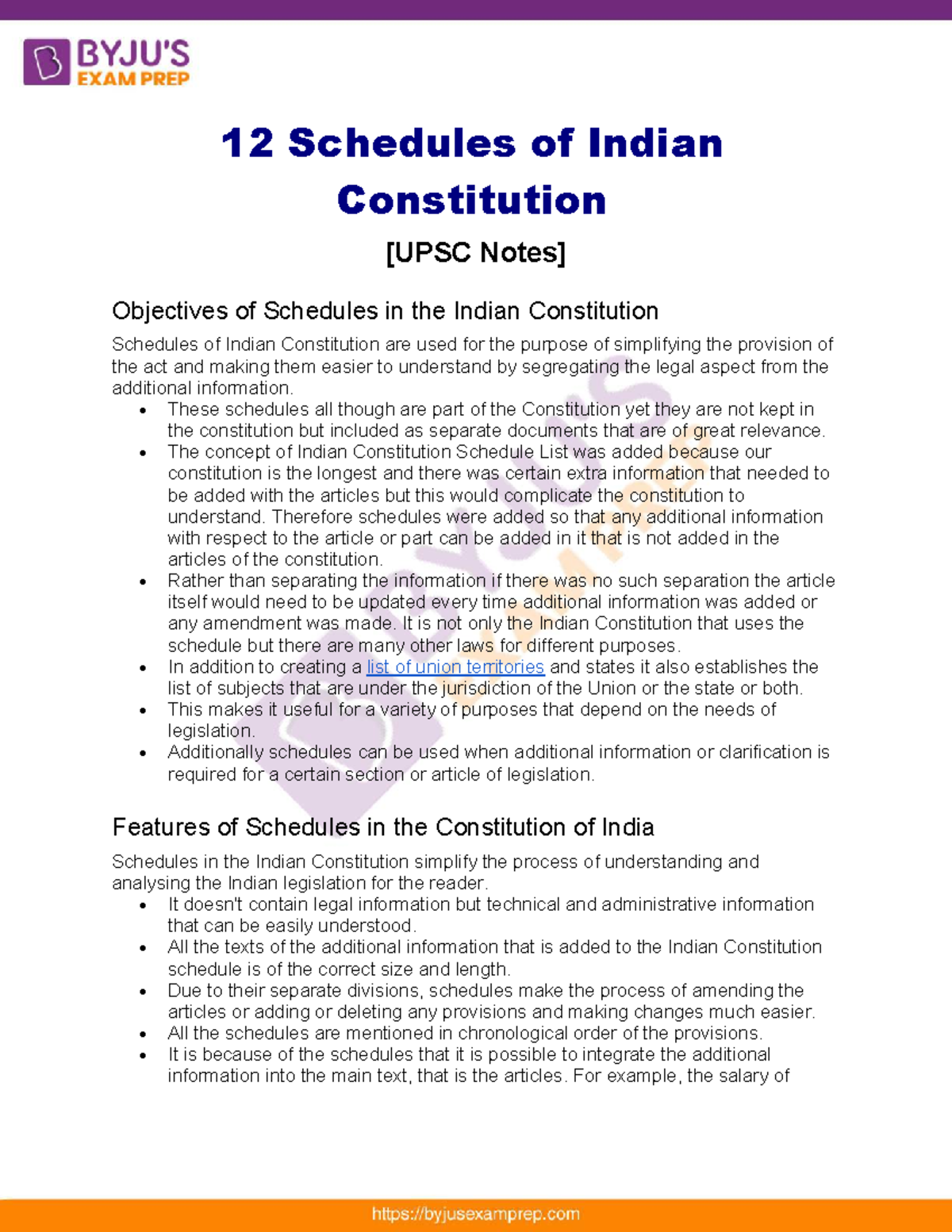 12 schedules of indian constitution upsc notes 35 - 12 Schedules of ...