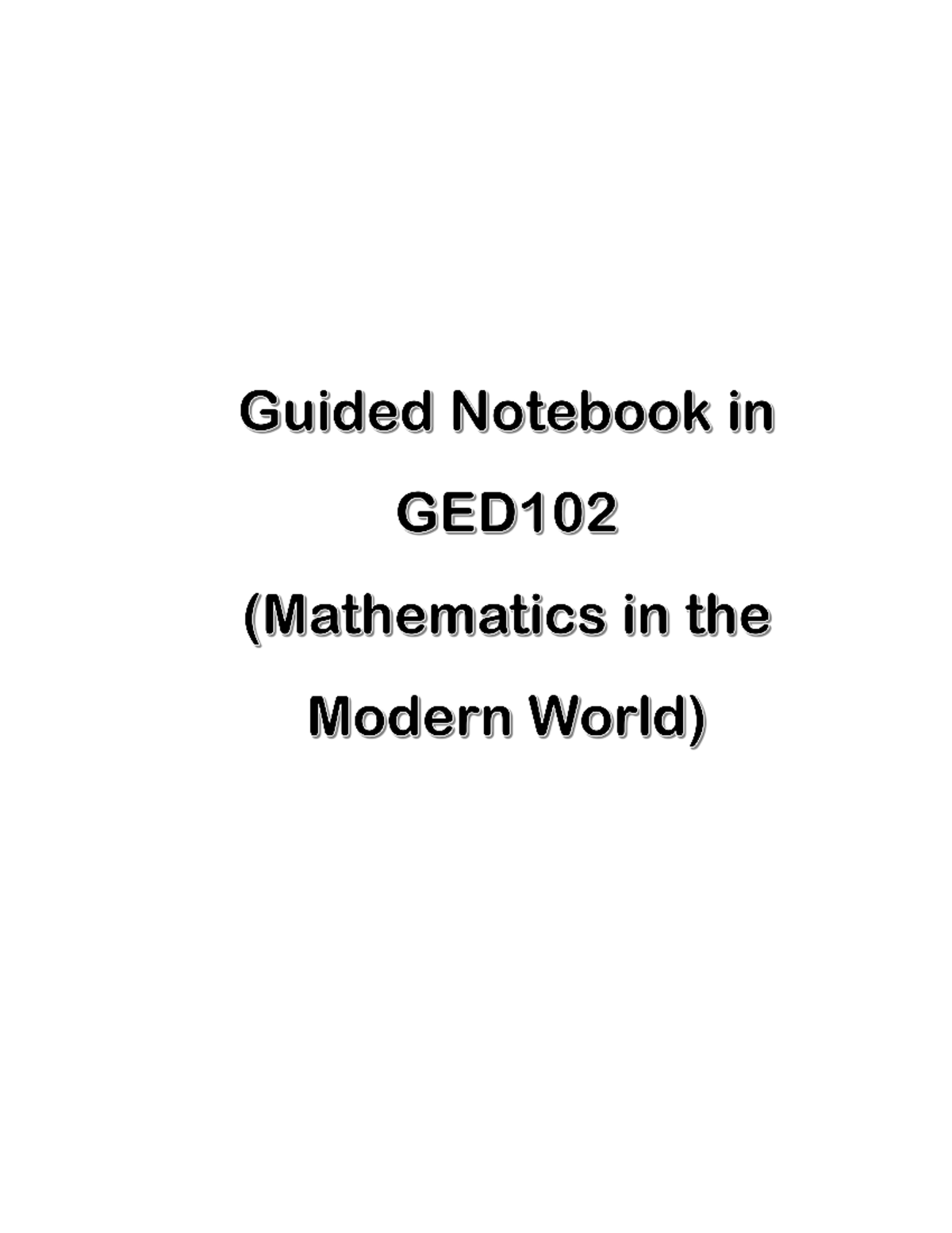 GED102 Week 9 WGN - Guided notebook - TaskList The lesson for the week ...