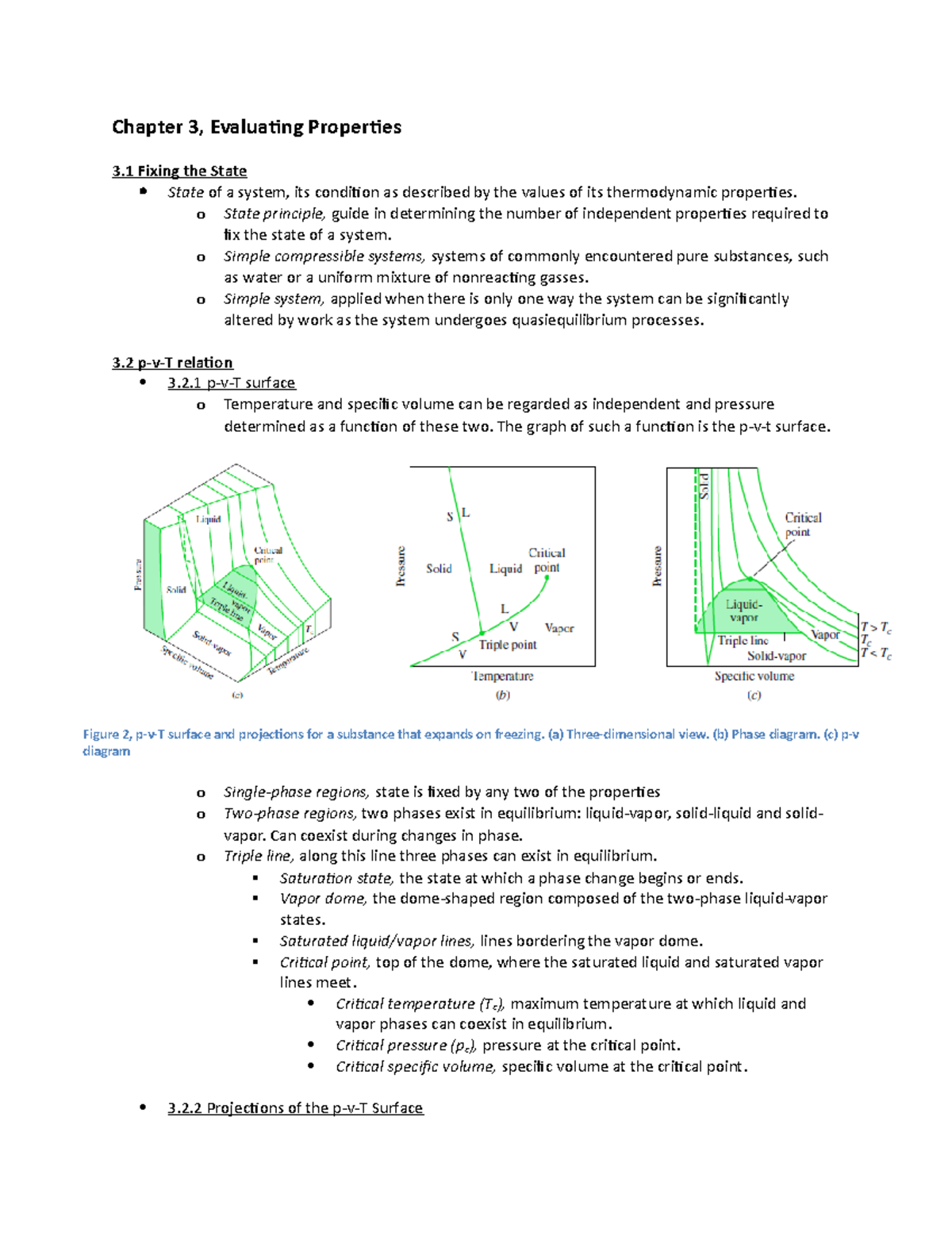 Summary - Thermodynamica chapter 3 - Chapter 3, Evaluating Properties 3 ...