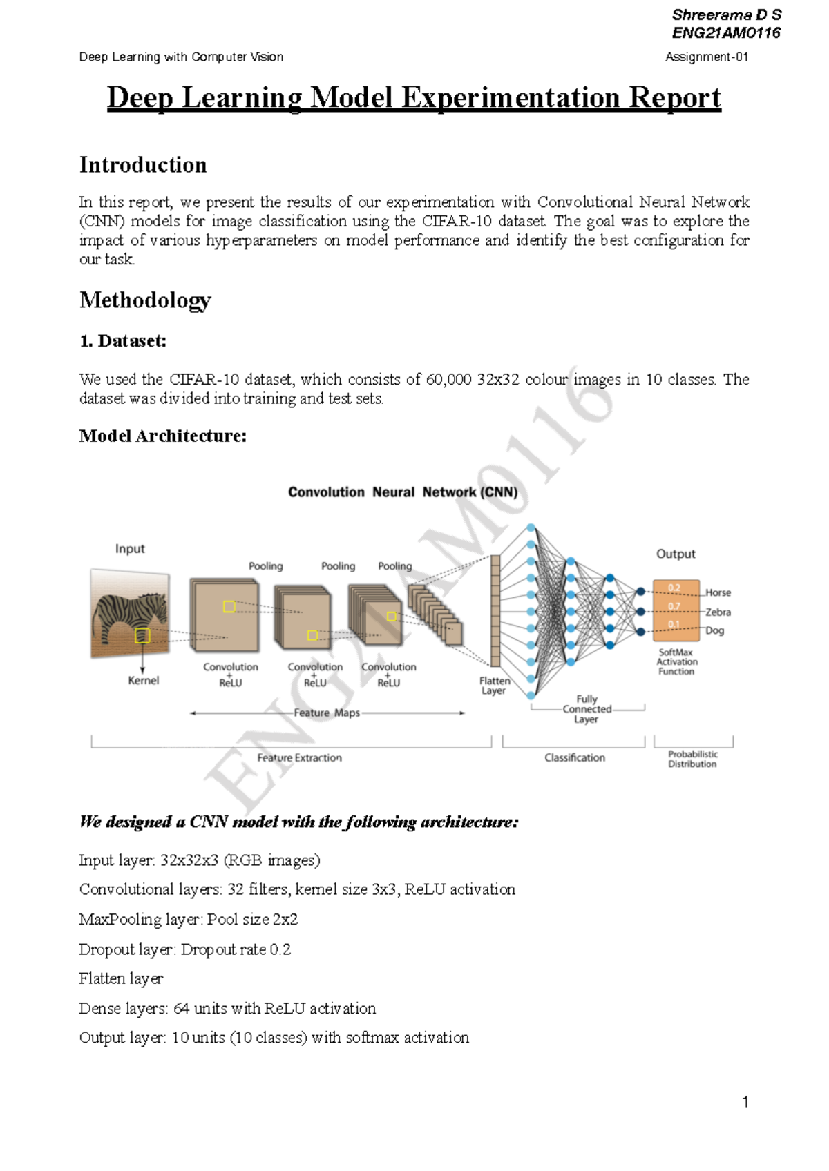 DLCV Assignment 01 - Deep Learning with Computer Vision Assignment- Deep Learning Model - Studocu