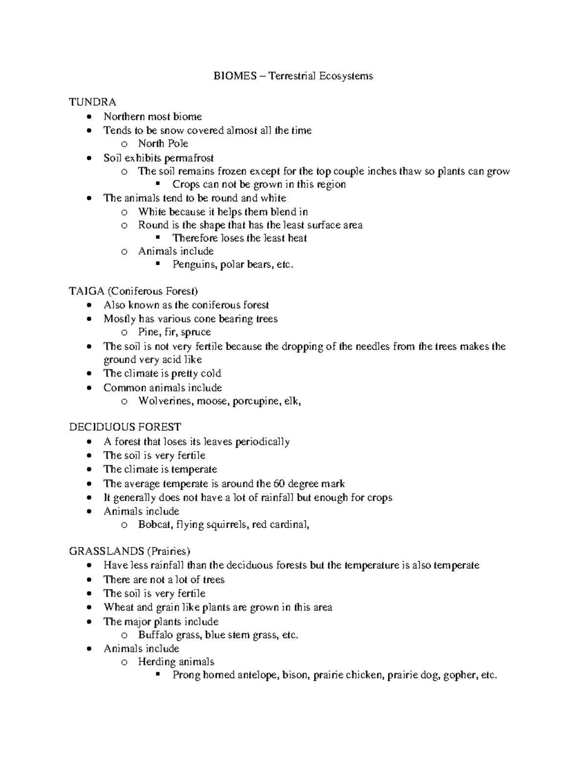 Biomes - Terrestrial Ecosystems - BIOMES – Terrestrial Ecosystems ...