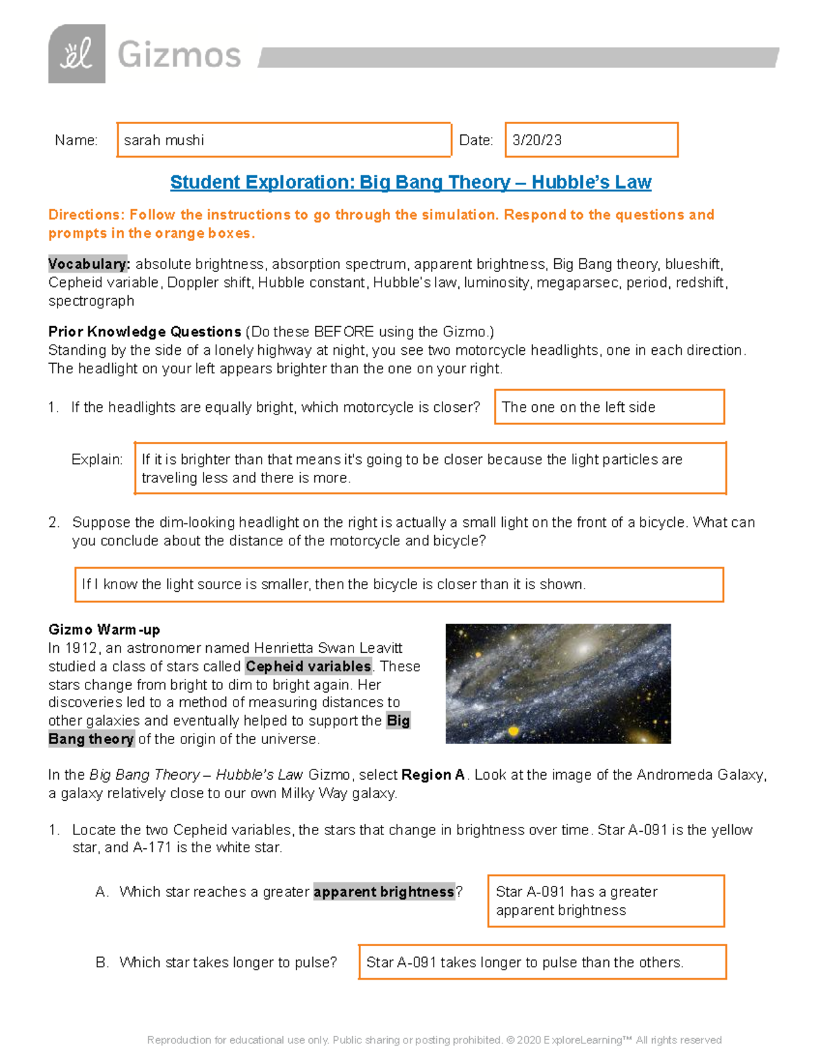 Copy of Big Bang SE - nfrjk - Name: sarah mushi Date: 3/20/ Student ...