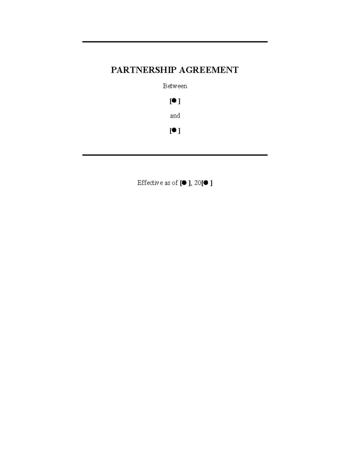 Partnership Agreement Example - PARTNERSHIP AGREEMENT Between [ ] and ...