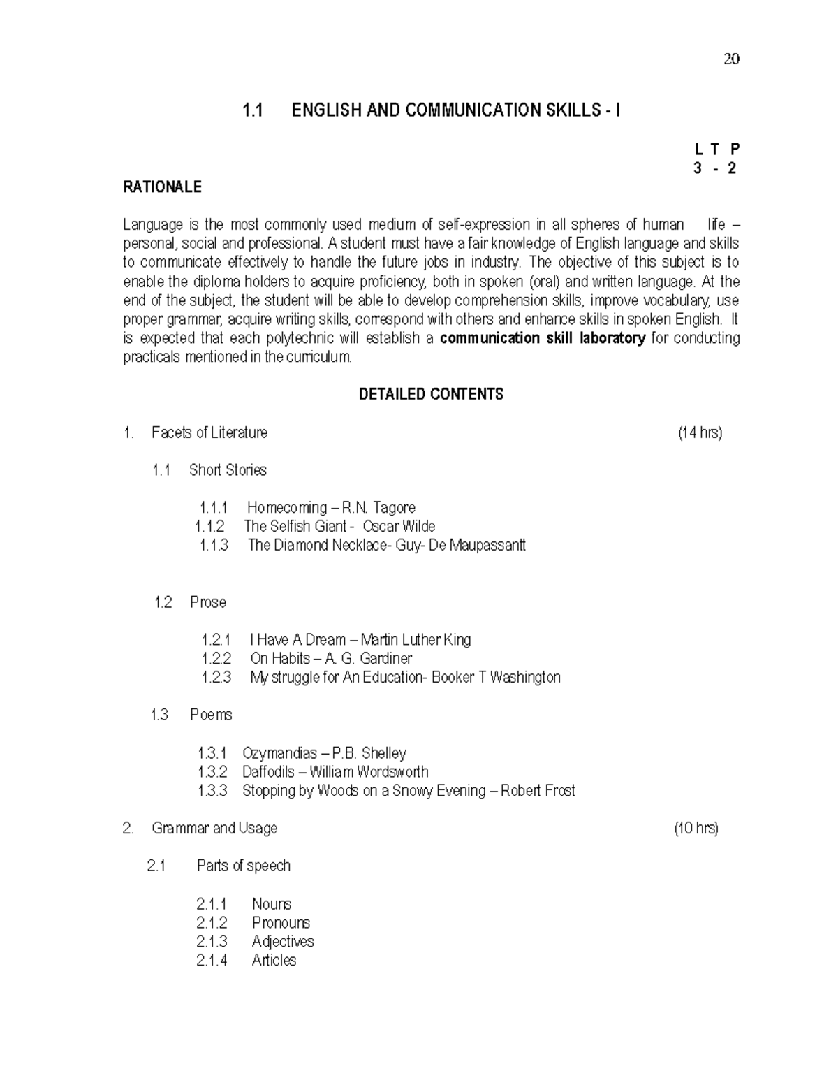 Computer Sem 1 Notes Of Computer Application 1 English And Communication Skills I L T P 3