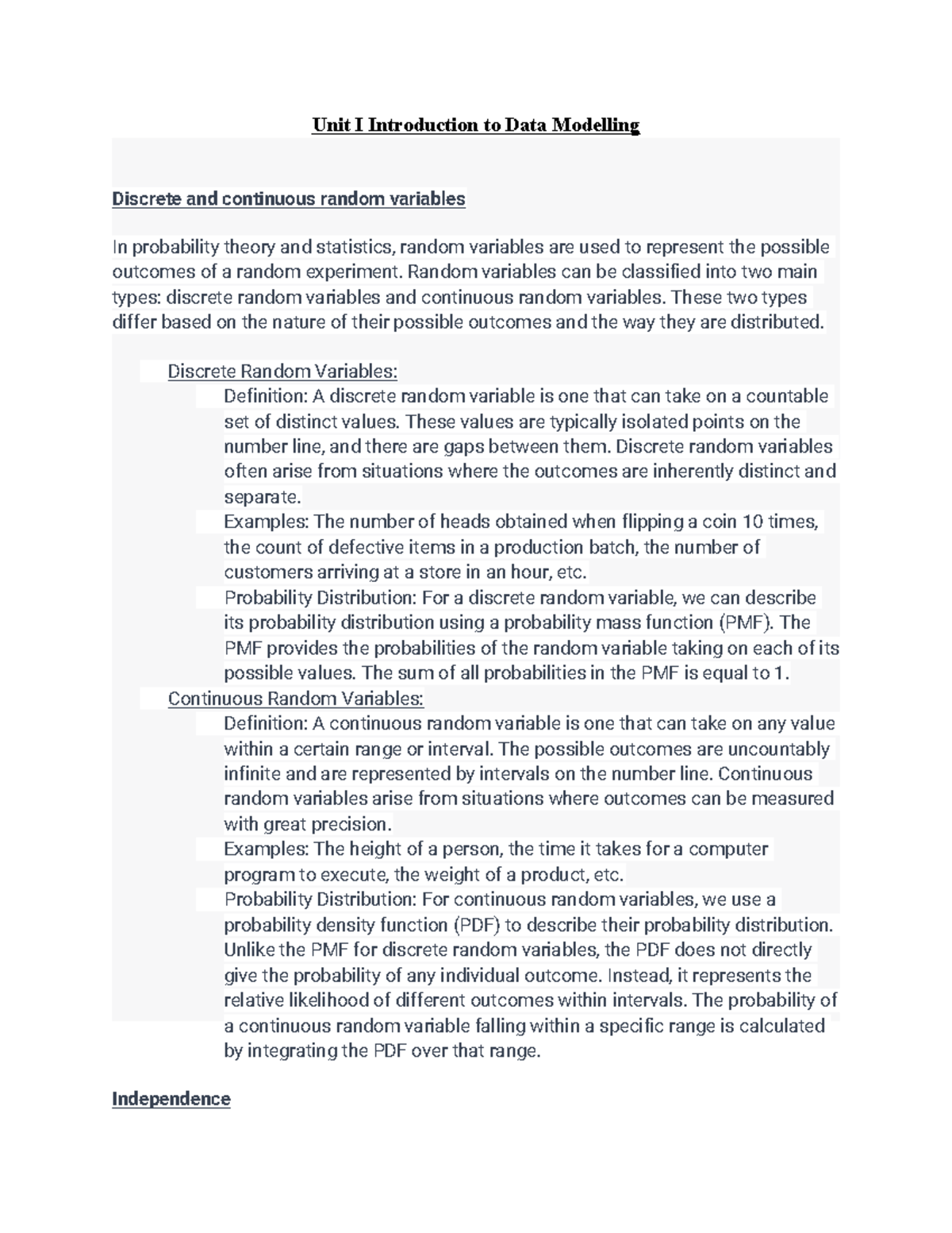 DMV unit 1 - B.E (AI&DS) SPPU SEM 7 DMV Unit 1 Notes - Unit I ...