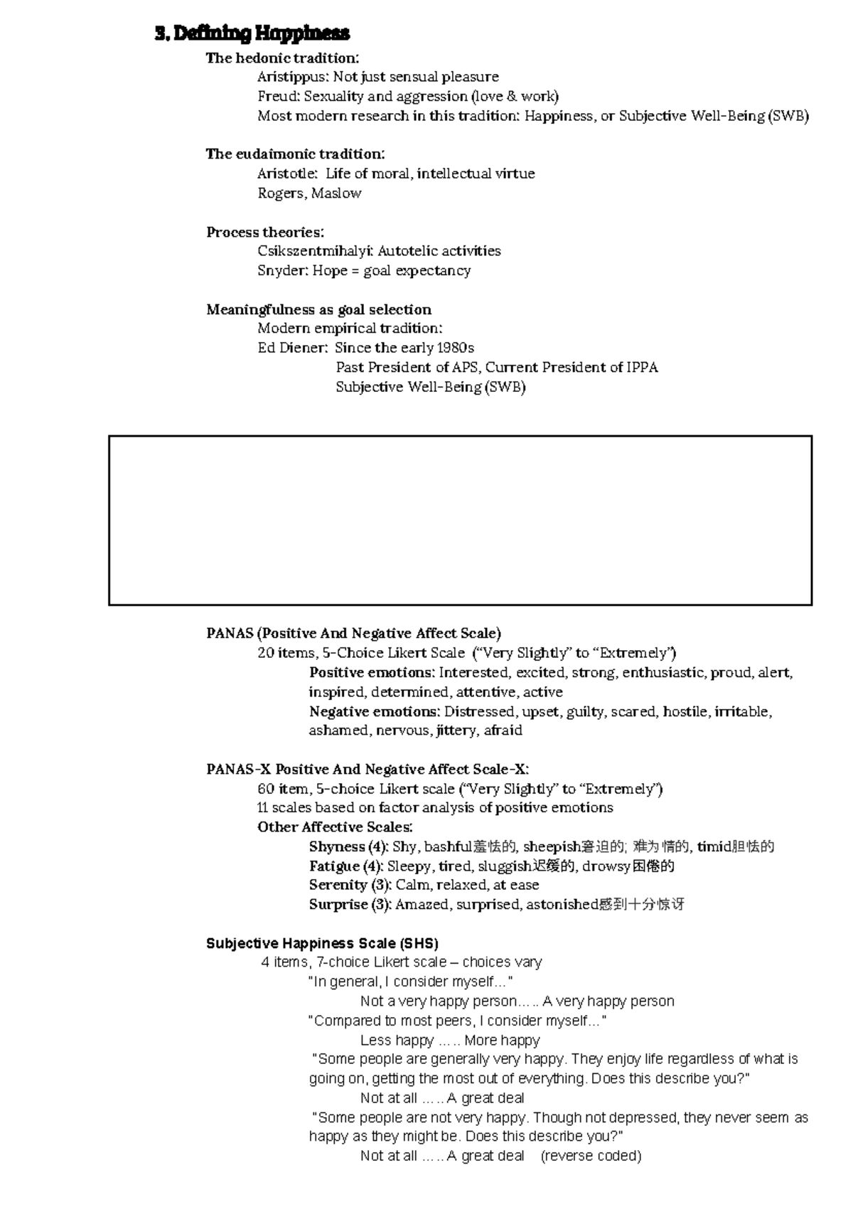 3 Positive Emotions - Note with blank space to fill in - 3. Defining ...