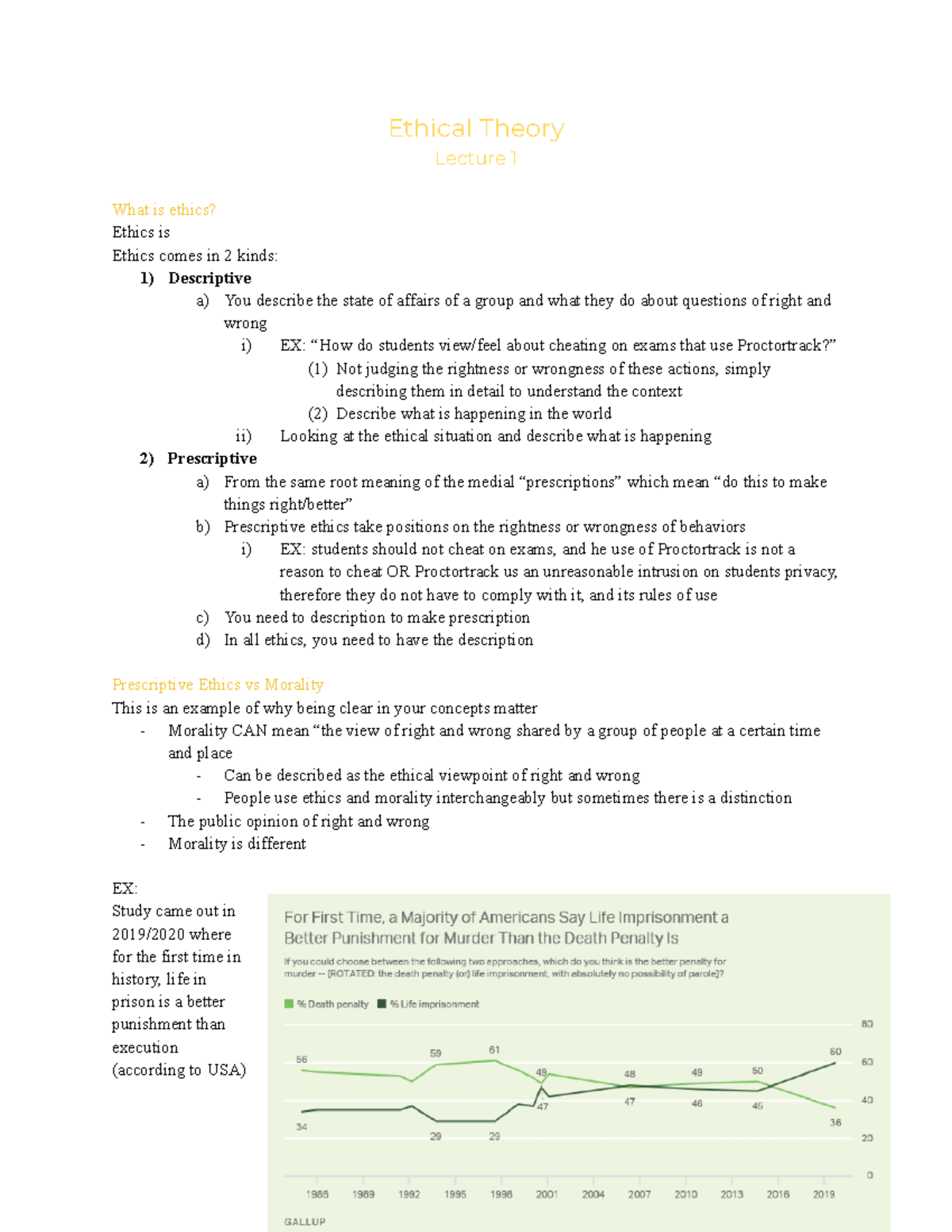 Ethical Theory - lecture notes - Ethical Theory Lecture 1 What is ...