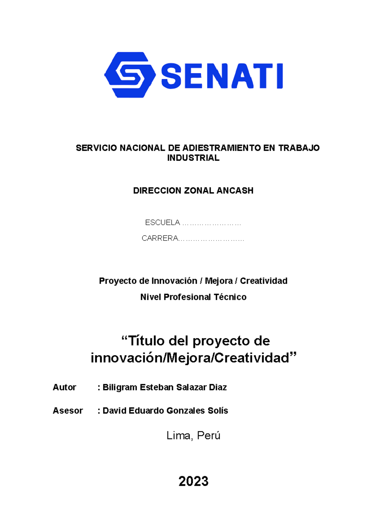 Problematica - Alumno Biligram Salazar - SERVICIO NACIONAL DE ...