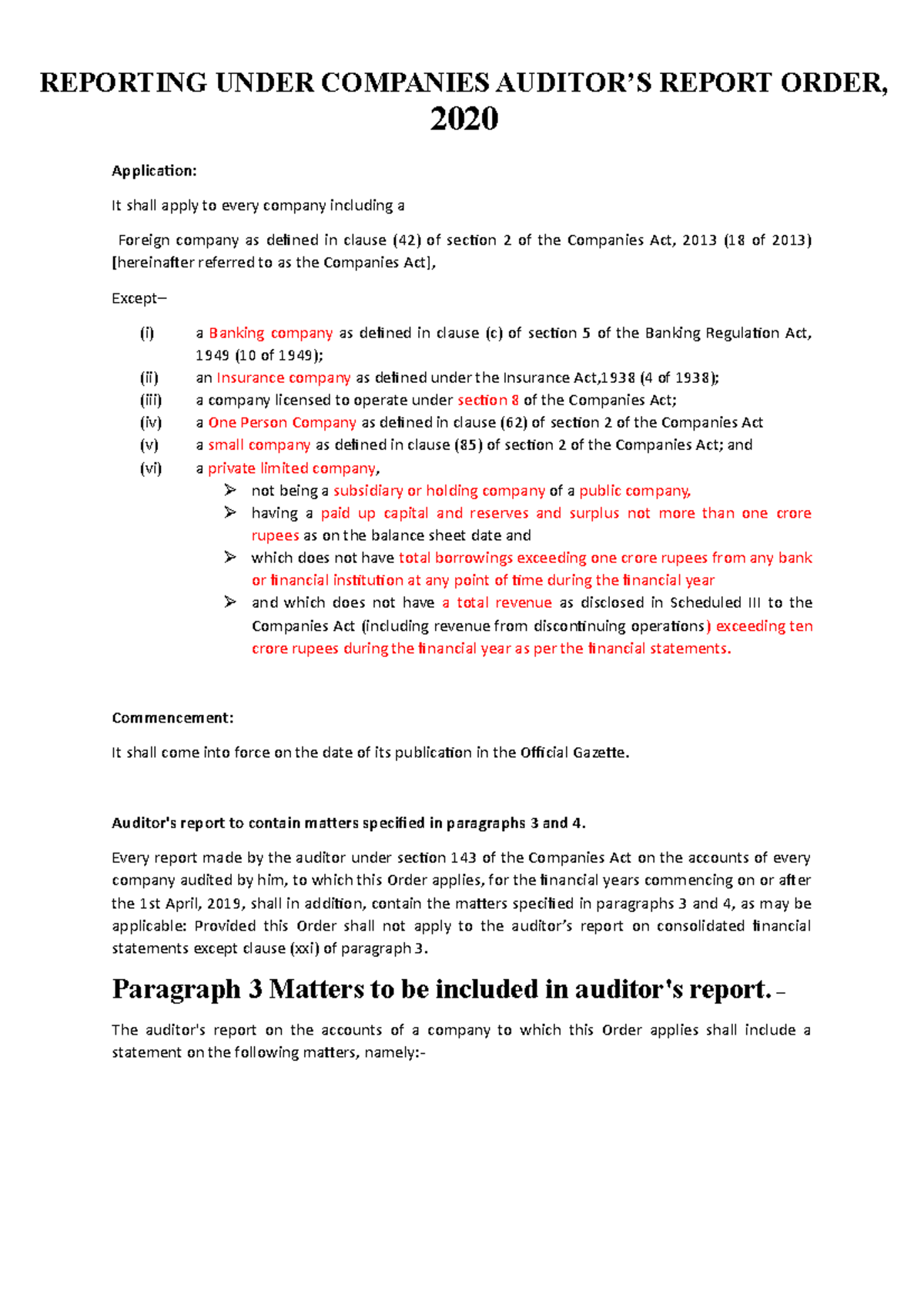 Reporting Under Companies - REPORTING UNDER COMPANIES AUDITOR’S REPORT ...