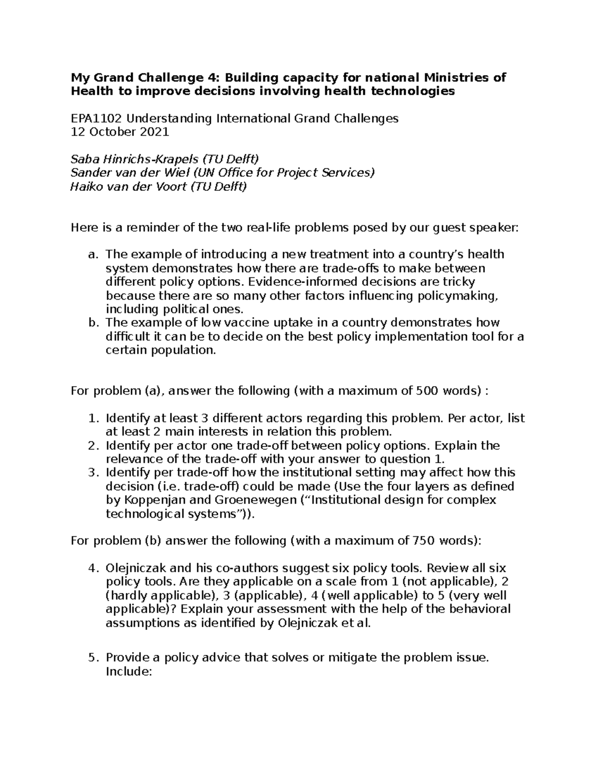 Assignment 4 My Grand Challenge - My Grand Challenge 4: Building ...