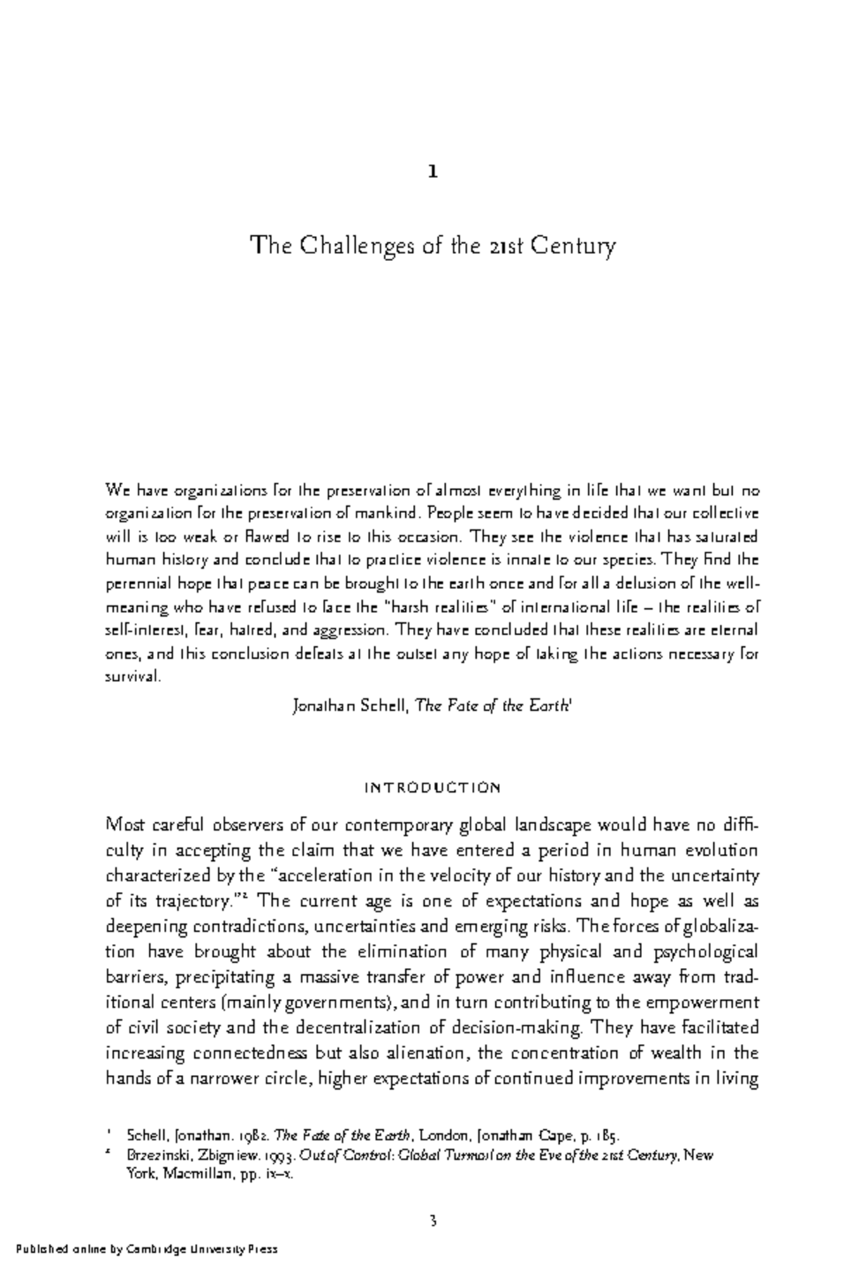 The challenges of the 21st century - 1 The Challenges of the 21 st ...