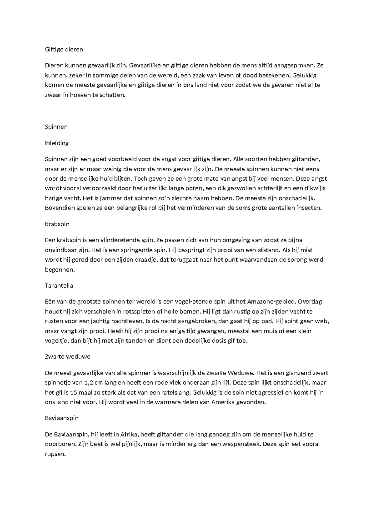 Giftige Dieren - 4gt6nf yt - Giftige dieren Dieren kunnen gevaarlijk ...