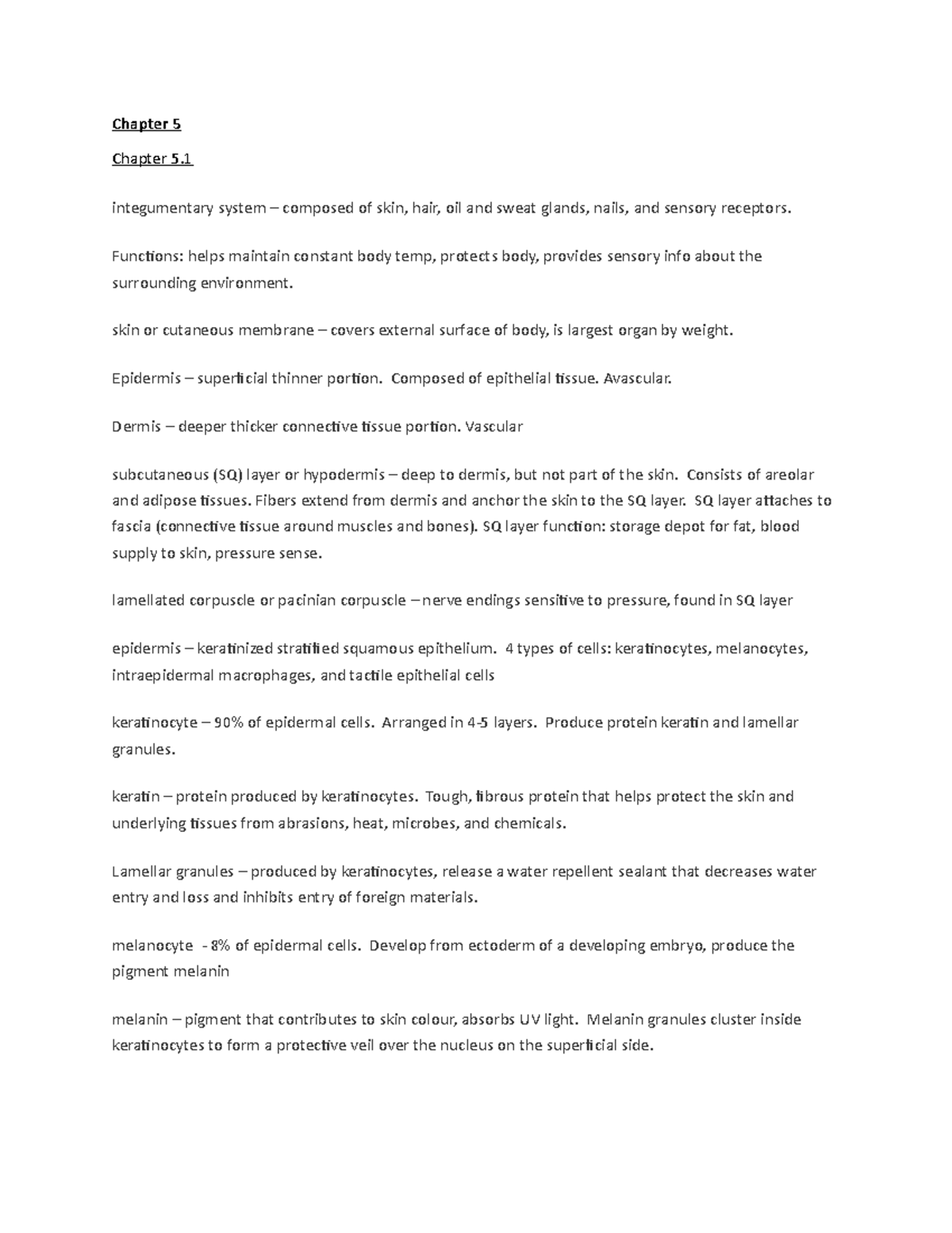 Chapter 5 SKIN - Chapter 5 Chapter 5. integumentary system – composed ...