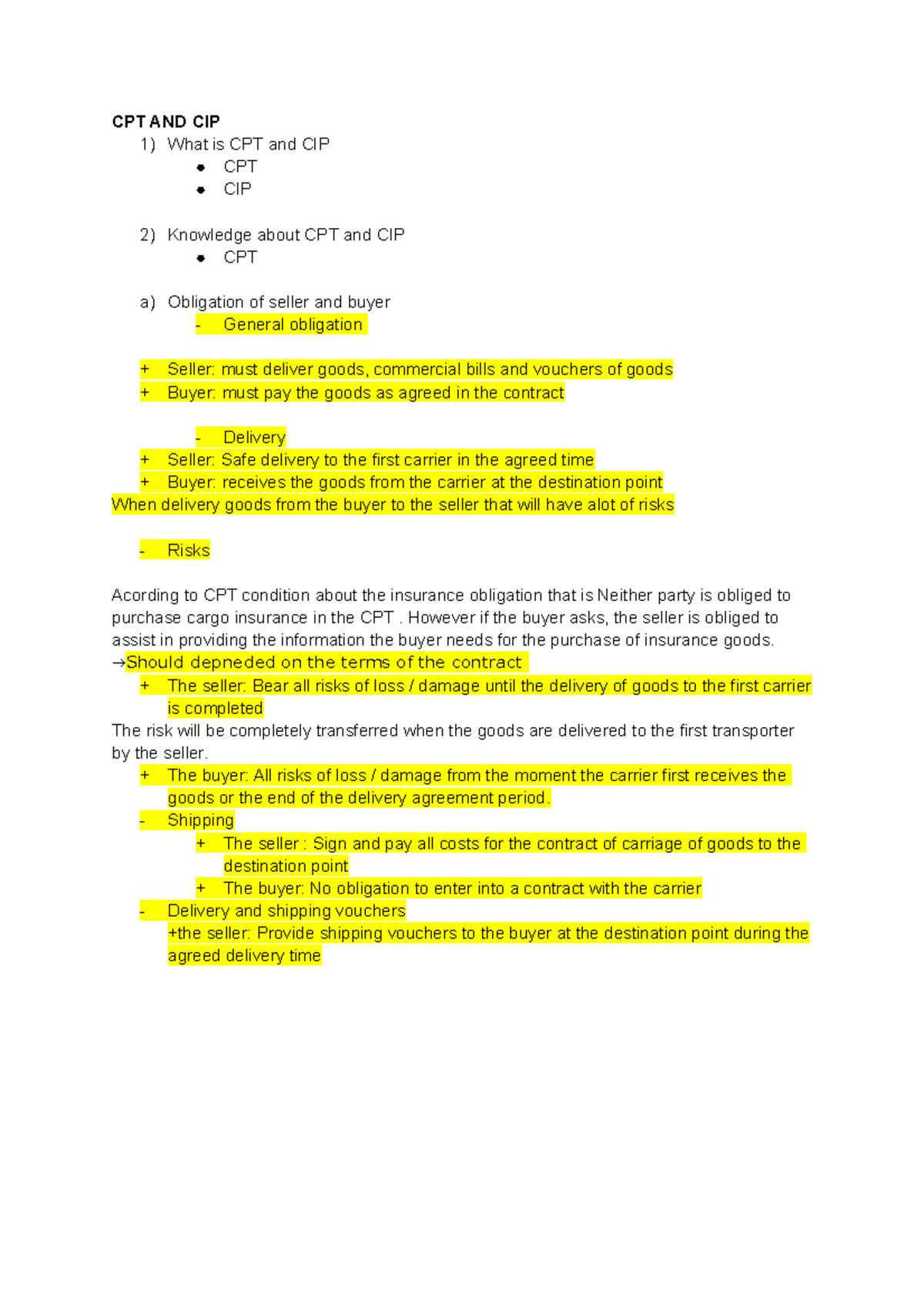 CPT and CIP - Rất dễ hiểu - CPT AND CIP 1) What is CPT and CIP CPT CIP 2) Knowledge about CPT ...