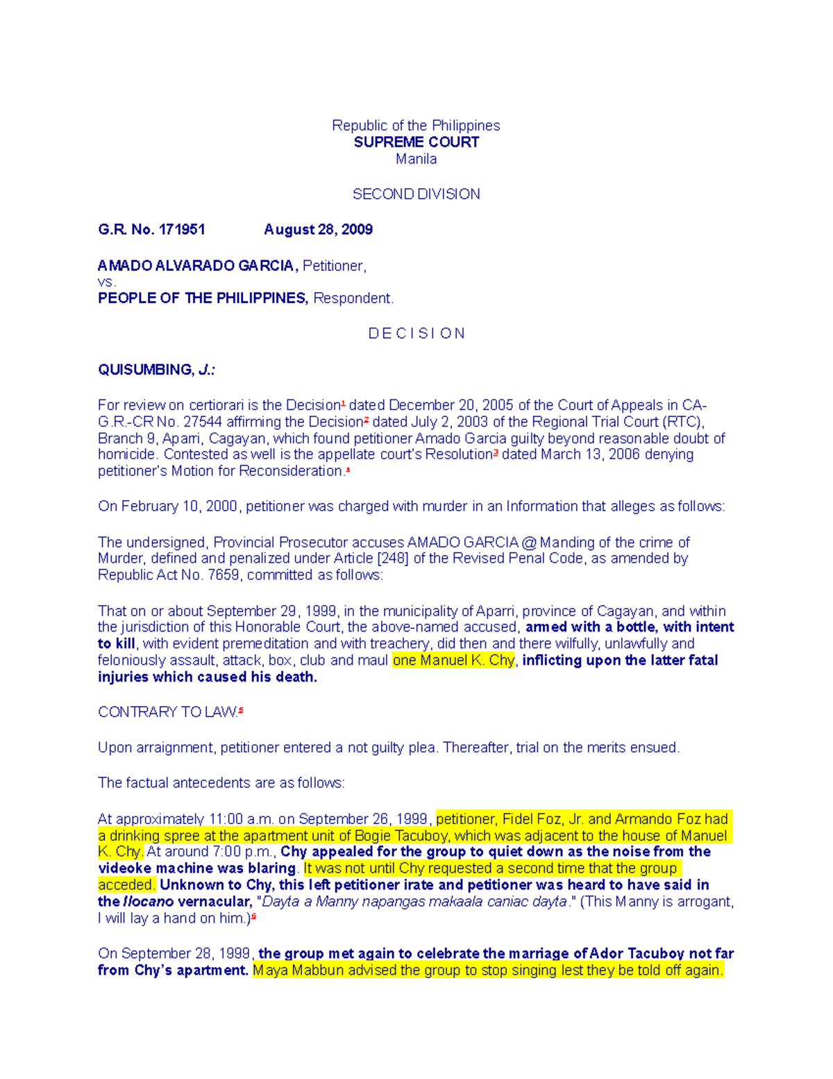 People vs Garcia - Case Study - Republic of the Philippines SUPREME ...