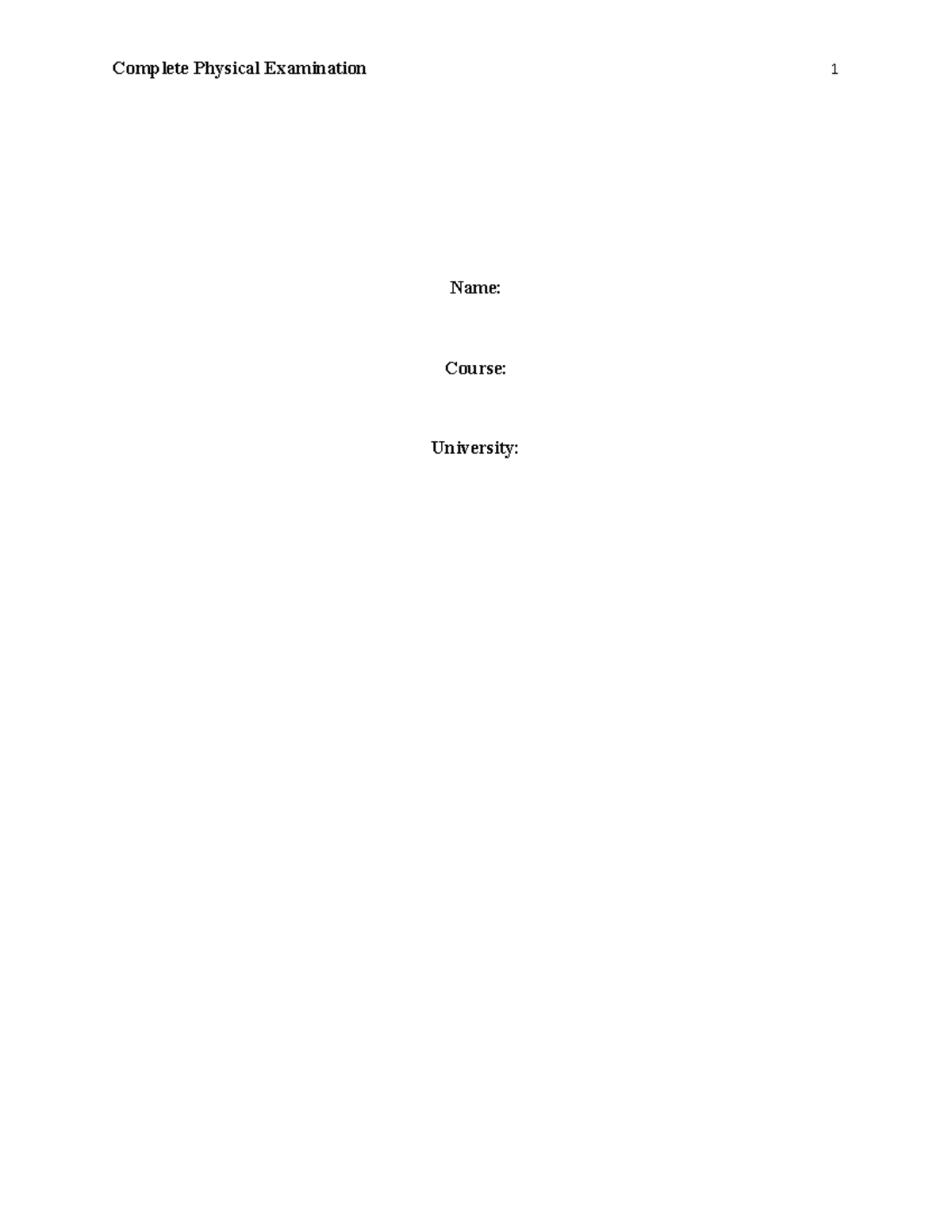 CPE - Lab report - Name: Course: University: Complete physical ...