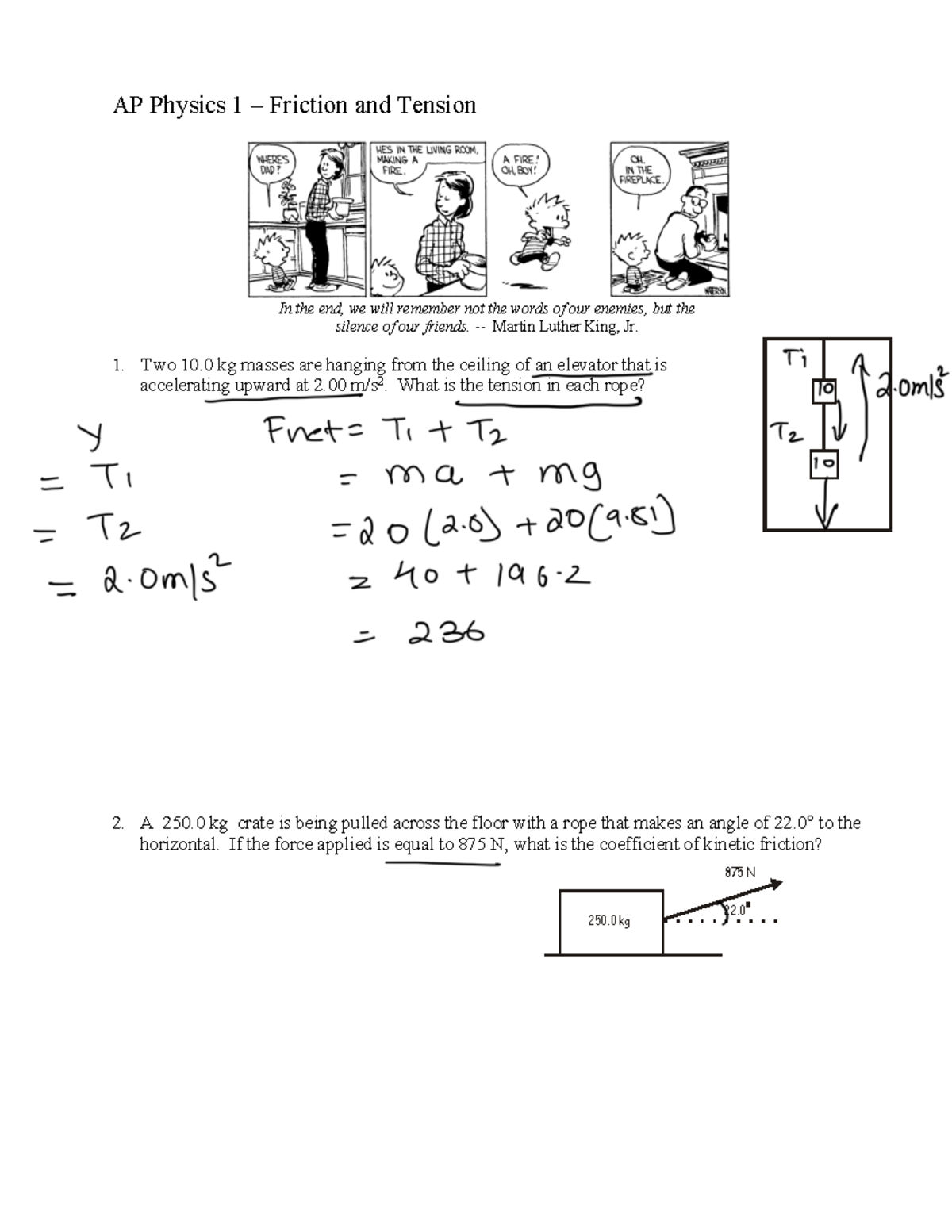 Microsoft Word - unit 3 - worksheetpackage - 2 friction and tention ...