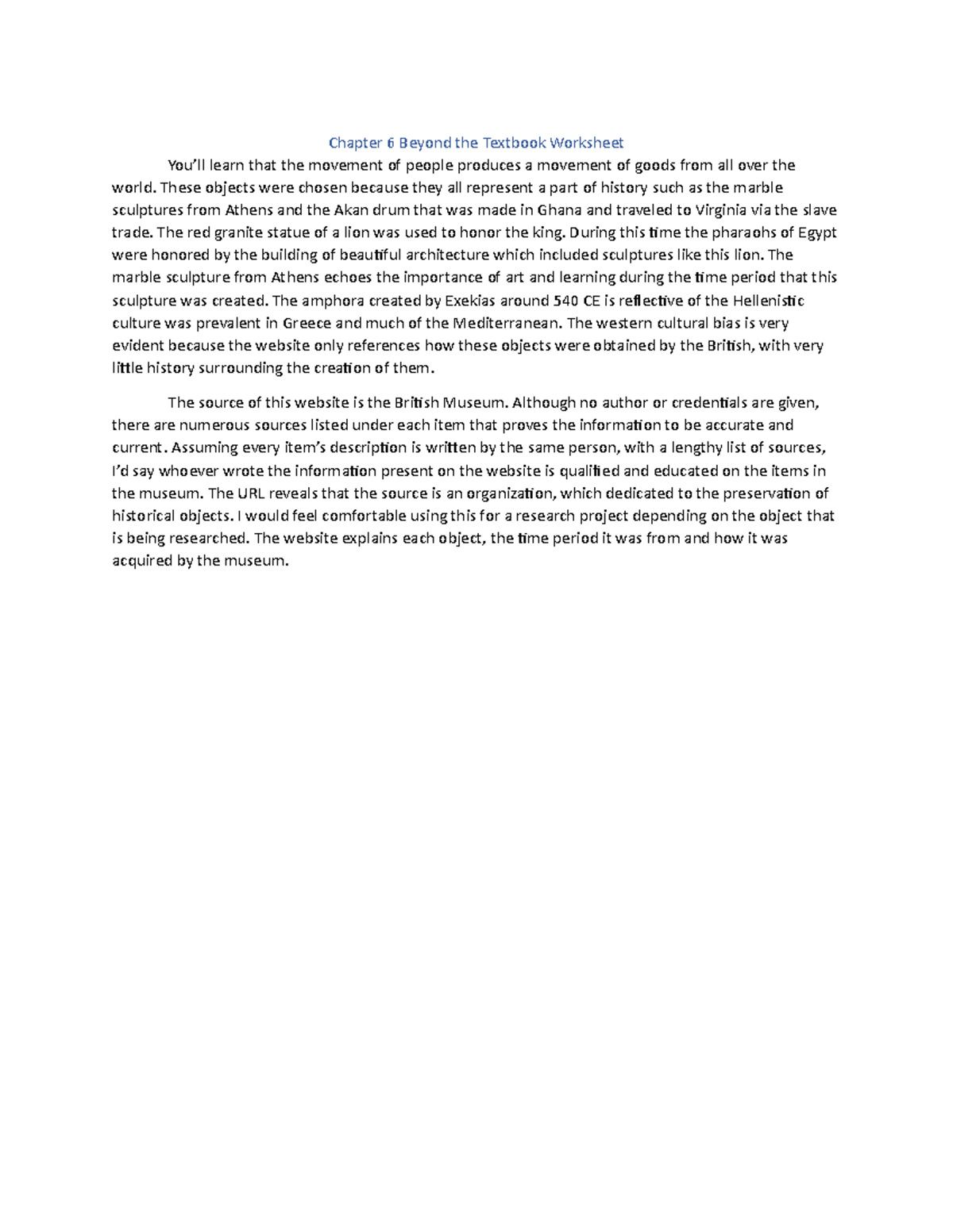 Chapter 6 Beyond the Textbook worksheet - Chapter 6 Beyond the Textbook ...