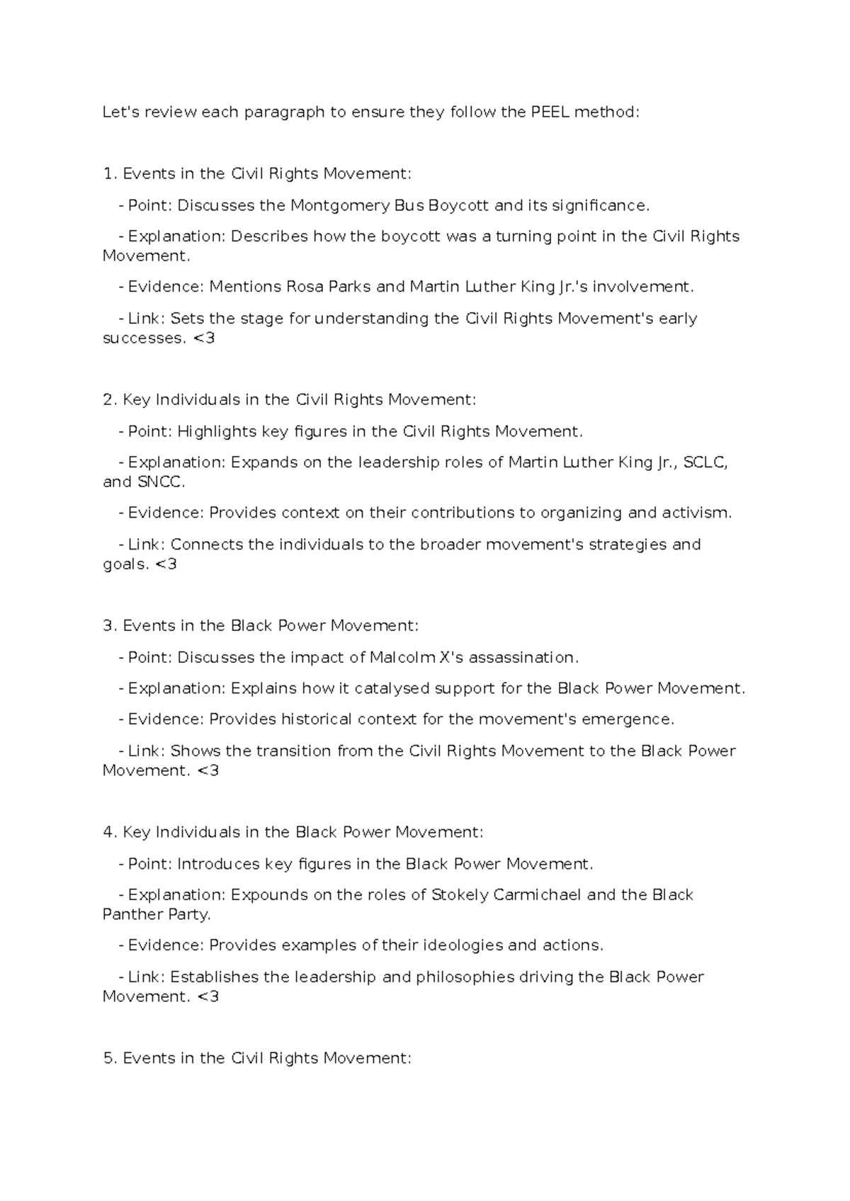 History guideline - use this for your exams - Let's review each ...