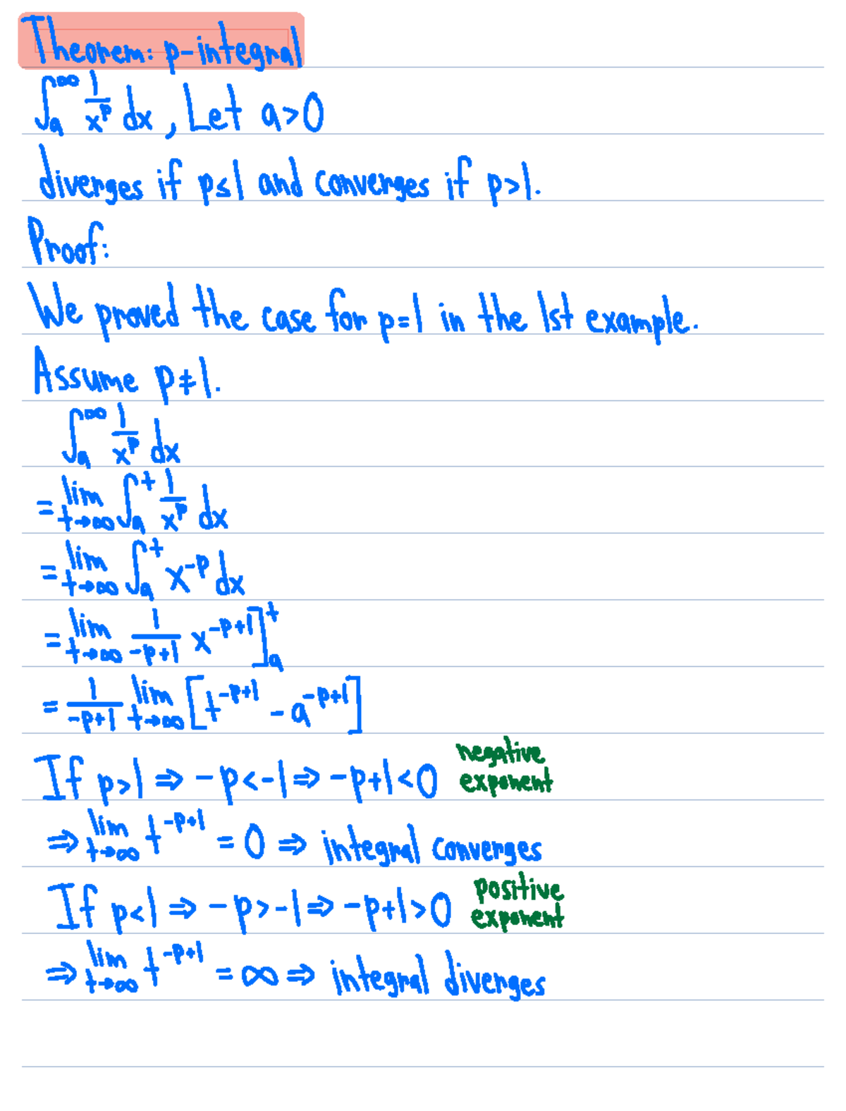P Integral And Improper Integrals With A Discontinuous Integrand Theorem P Integral Ii Dx Let
