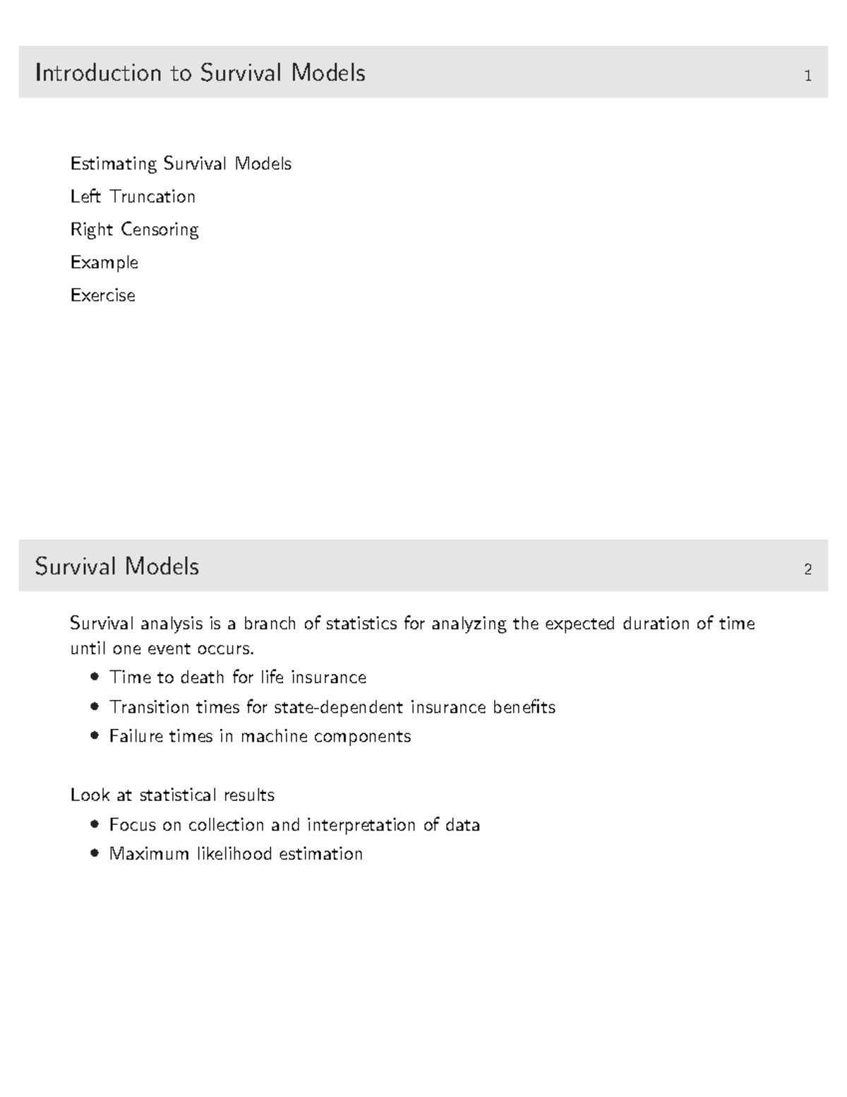 G11 handout - Actuary - Introduction to Survival Models 1 Estimating ...