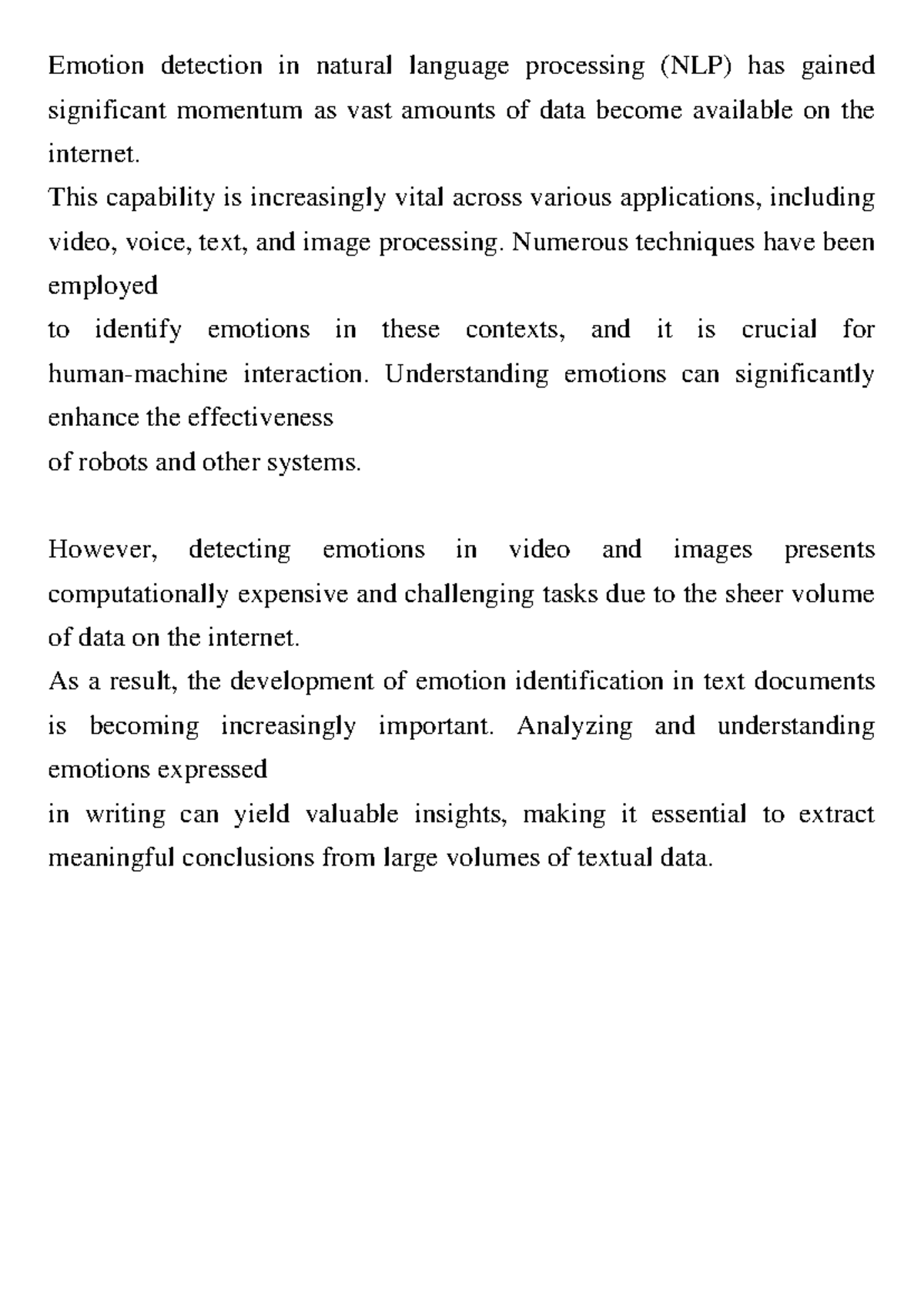 Emotion detection text - Emotion detection in natural language processing (NLP) has gained - Studocu